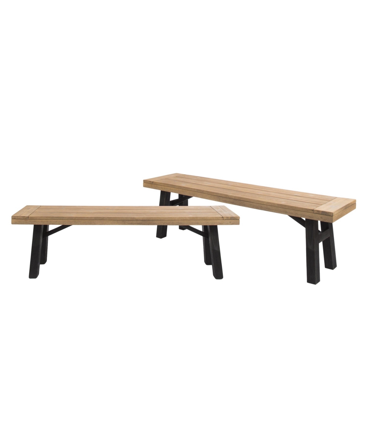 Click here for Flynama 2-Pack Outdoor Acacia Wood Slat Panel Benc... prices
