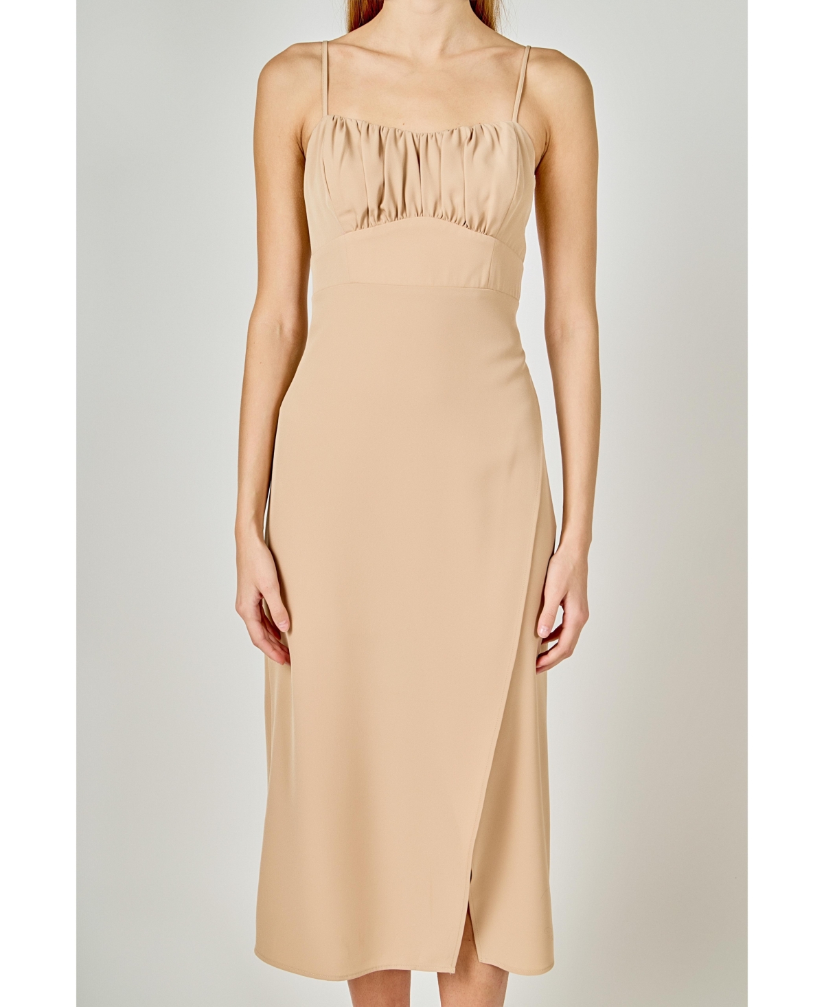 Click here for Womens Corset Bust Maxi Dress - Khaki prices