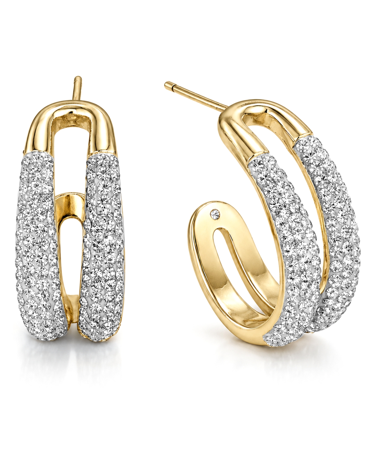 Click here for And Now This Clear Crystal Double Hoop Earrings -... prices