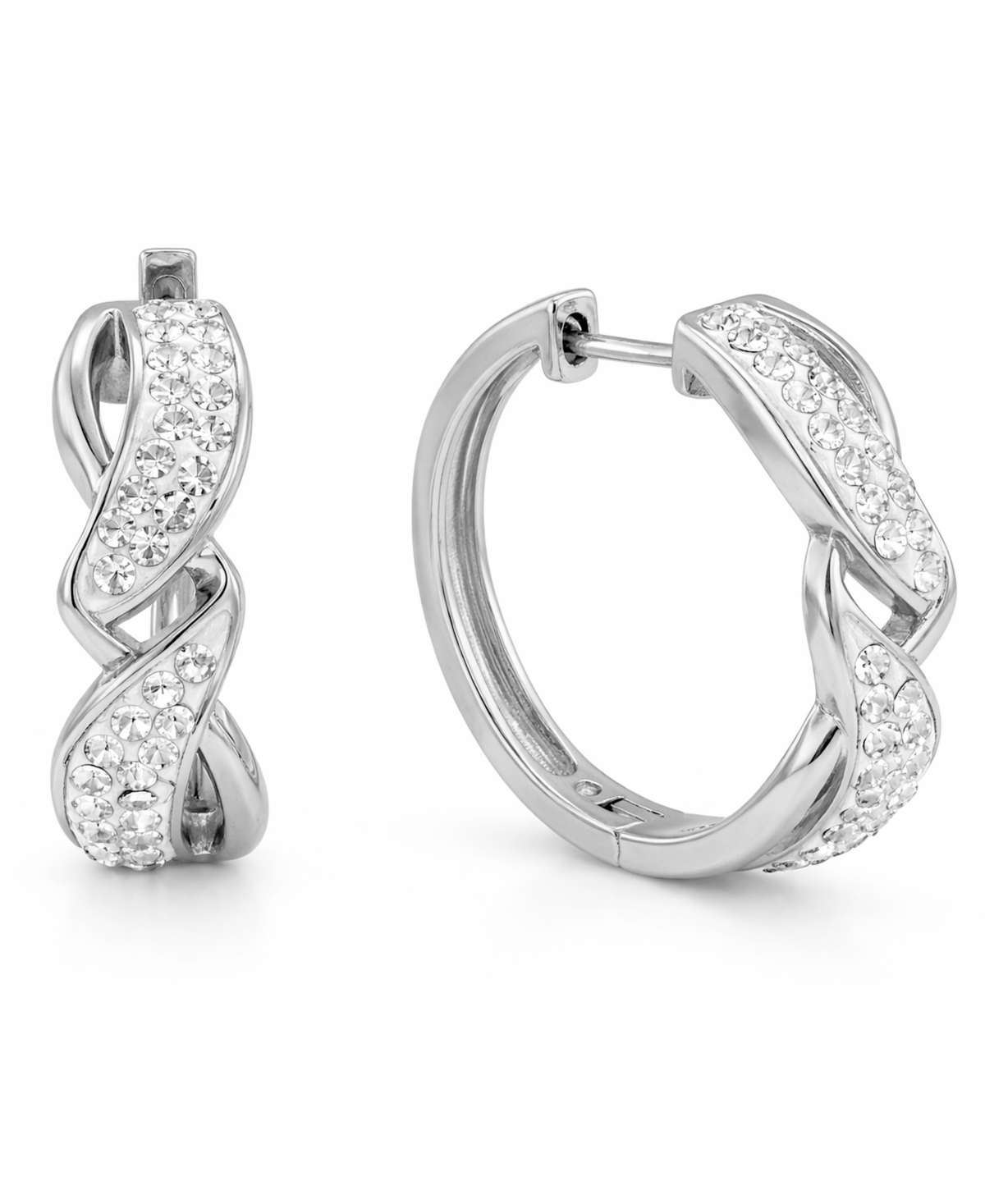 Click here for And Now This Crystal Twisted Hinged Hoop Earrings... prices
