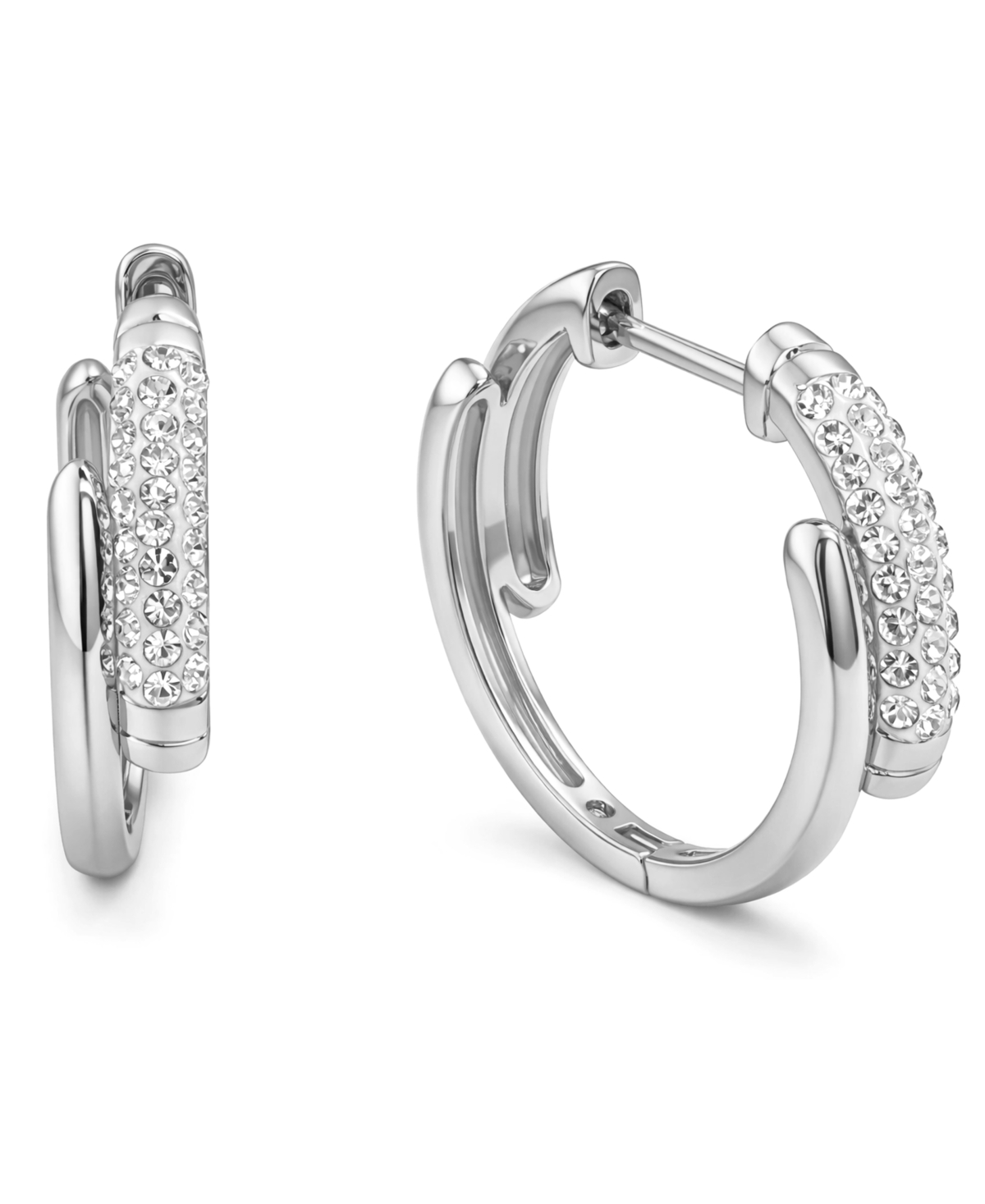 Click here for And Now This Crystal Bypass Hinged Hoop Earrings -... prices