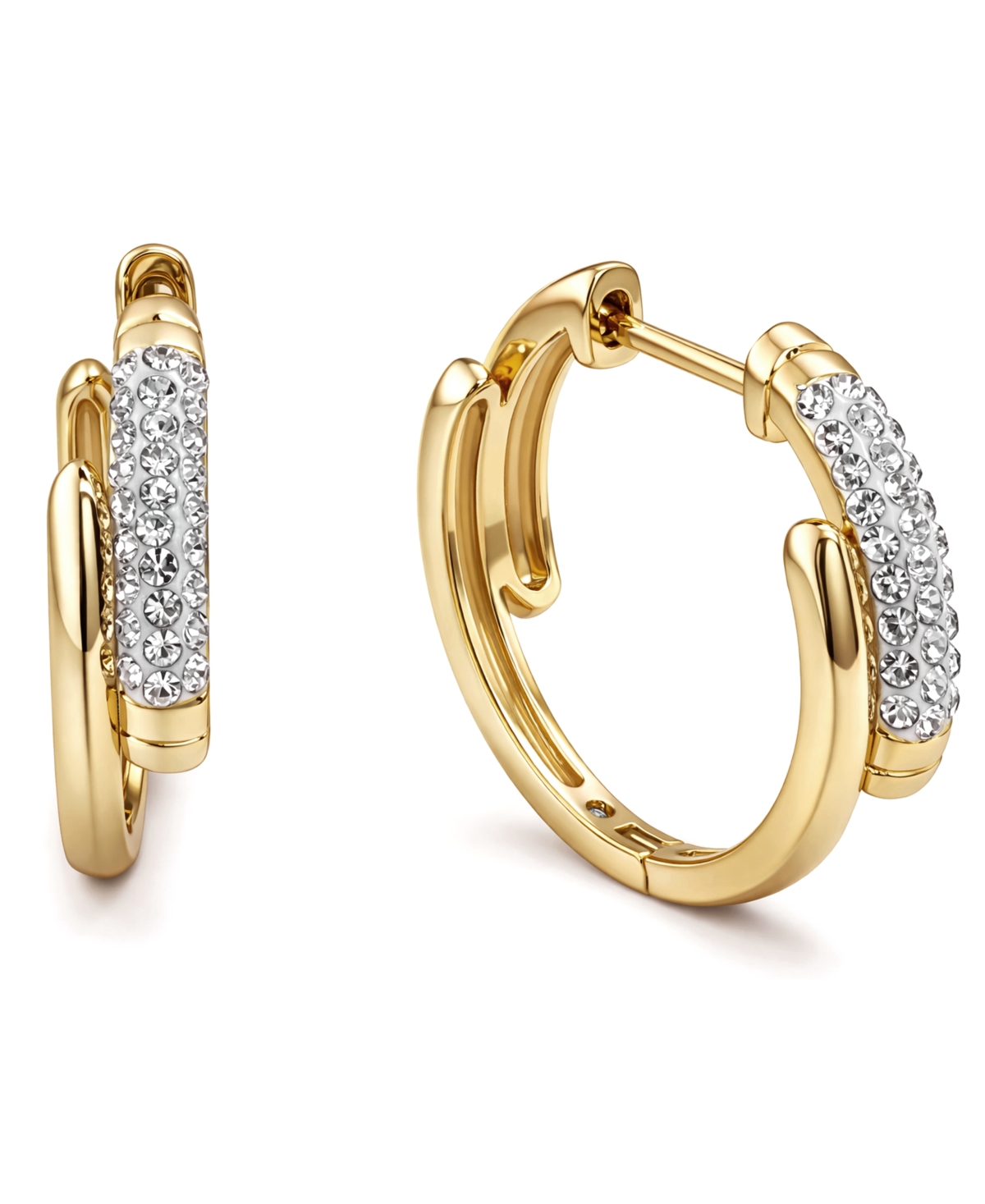 Click here for And Now This Crystal Bypass Hinged Hoop Earrings -... prices