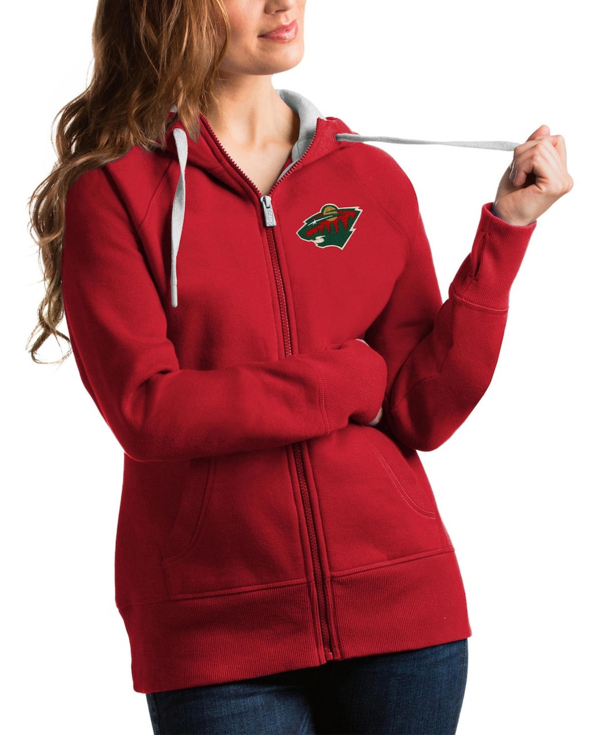 Click here for Antigua Womens Red Minnesota Wild Victory Full-Zip... prices
