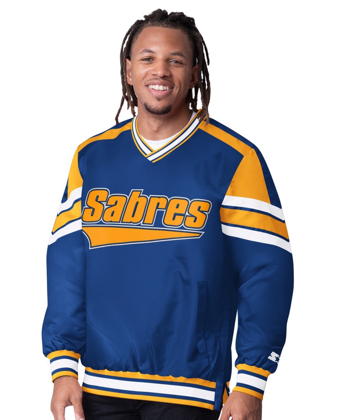 Click here for Starter Mens Royal Buffalo Sabres Reliever V-Neck... prices