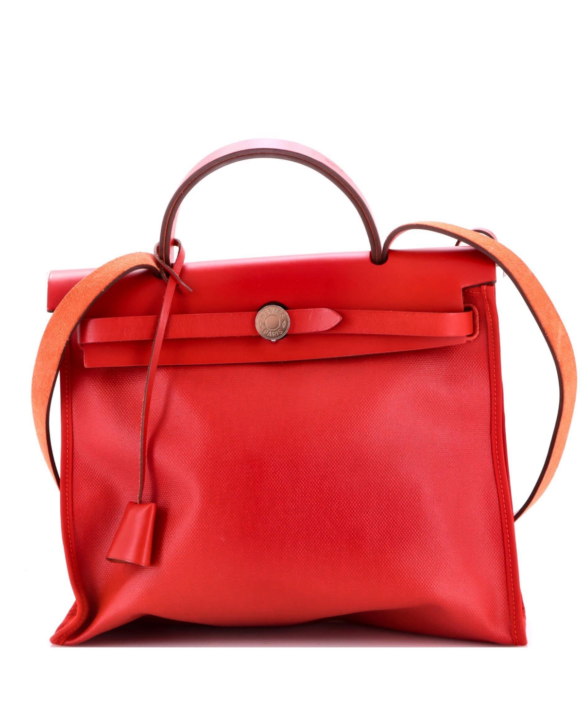 Click here for Pre-Owned HERMES 31 Herbag Zip Berline Vache Canva... prices