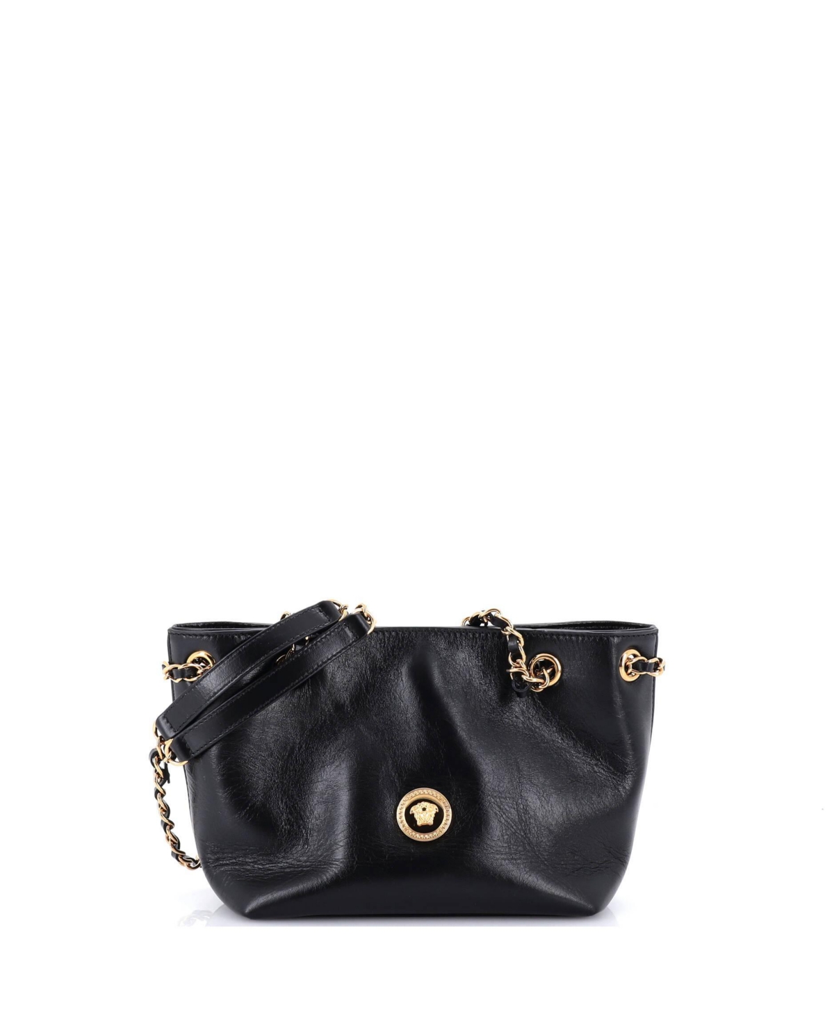 Click here for Pre-Owned Versace Mini Medusa Icon Chain Tote Leat... prices
