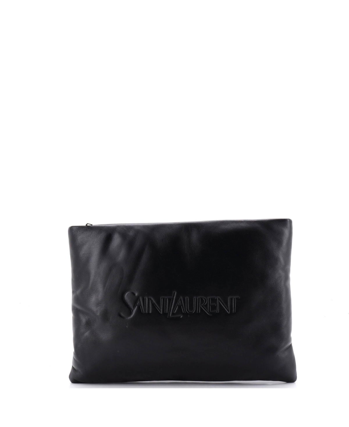 Click here for Pre-Owned Saint Laurent Large Logo Puffy Pouch Emb... prices