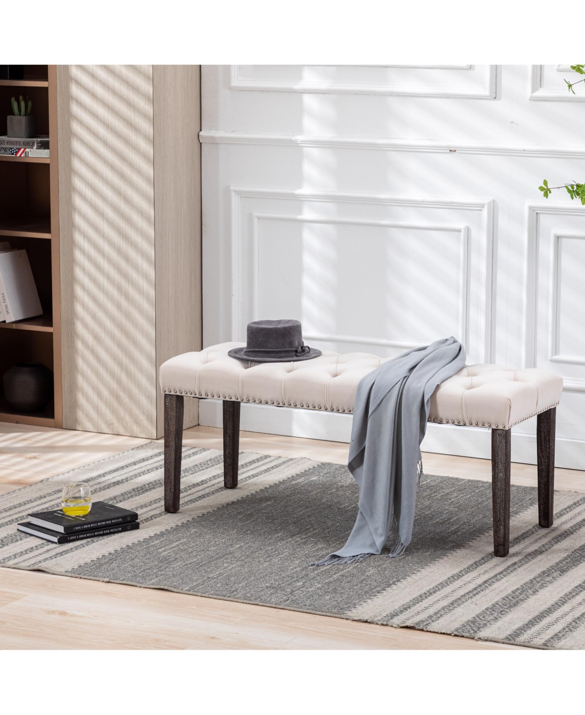 Click here for flynama Tufted Velvet Dining Bench  330lbs Capacit... prices