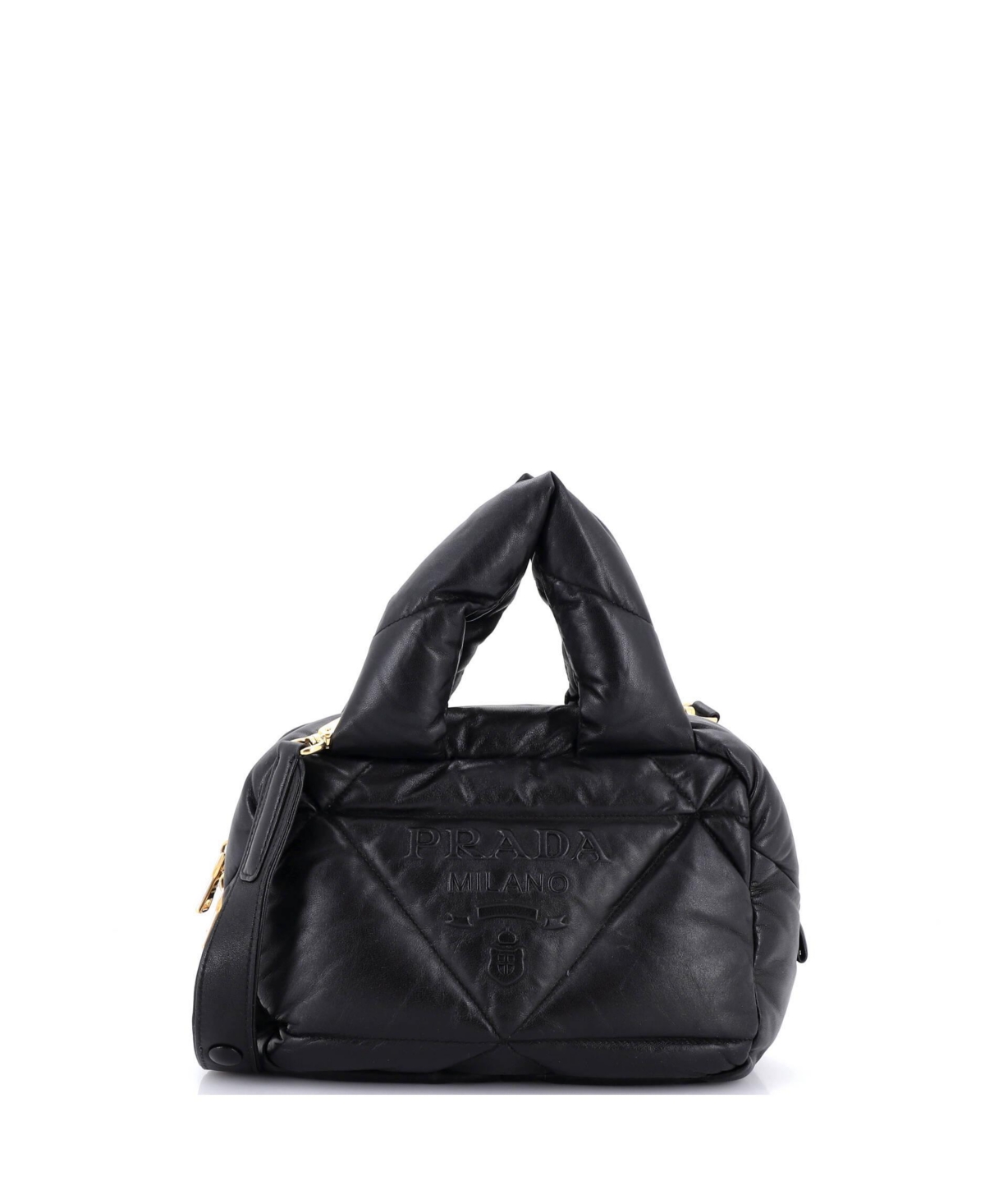Click here for Pre-Owned Prada Small Padded Bowler Bag Quilted Na... prices
