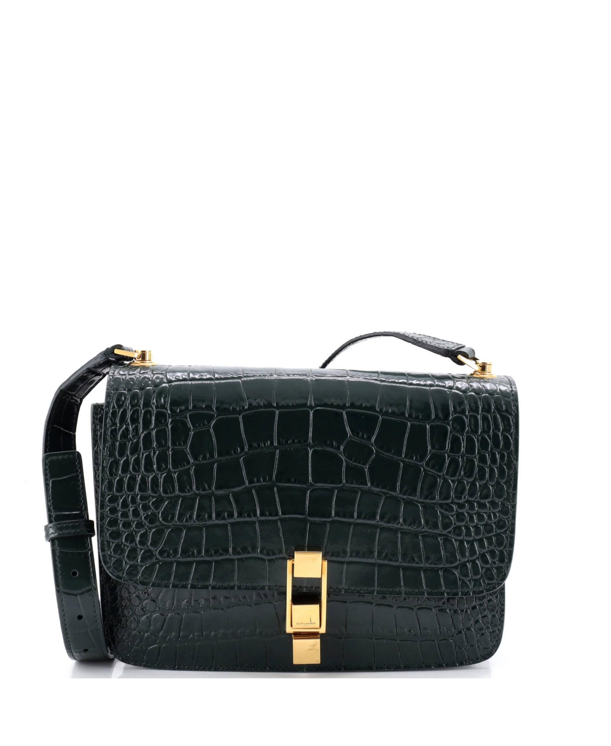 Click here for Pre-Owned Saint Laurent Medium Carre Satchel Embos... prices
