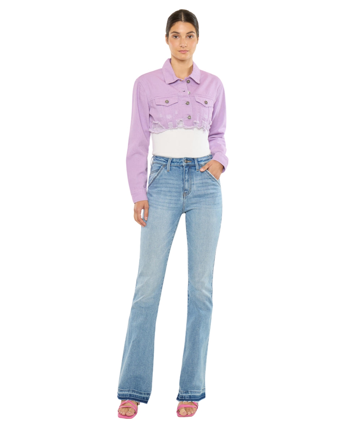 Click here for KanCan Womens Usa Aimmes High Rise Flare Jeans - M... prices