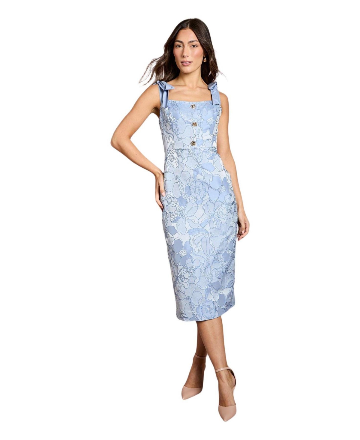 Click here for Coast Womens Button Detail Pencil Dress - Blue prices