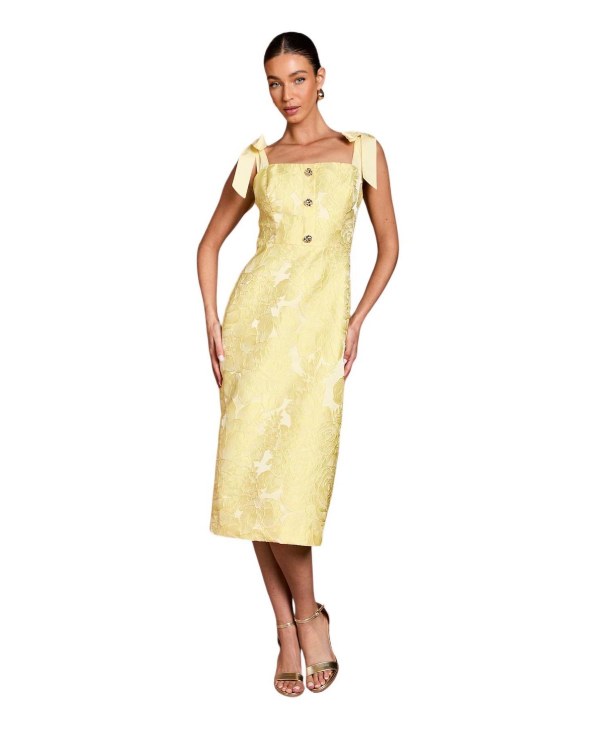 Click here for Coast Womens Button Detail Pencil Dress - Lemon prices