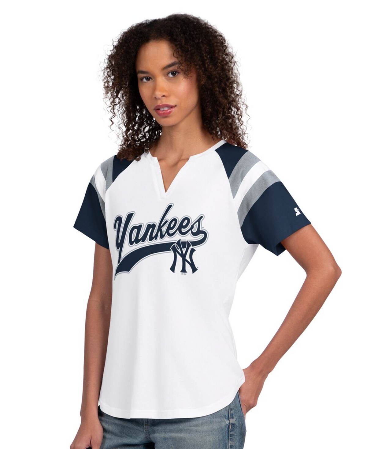Click here for Starter Womens White New York Yankees Game On Notc... prices