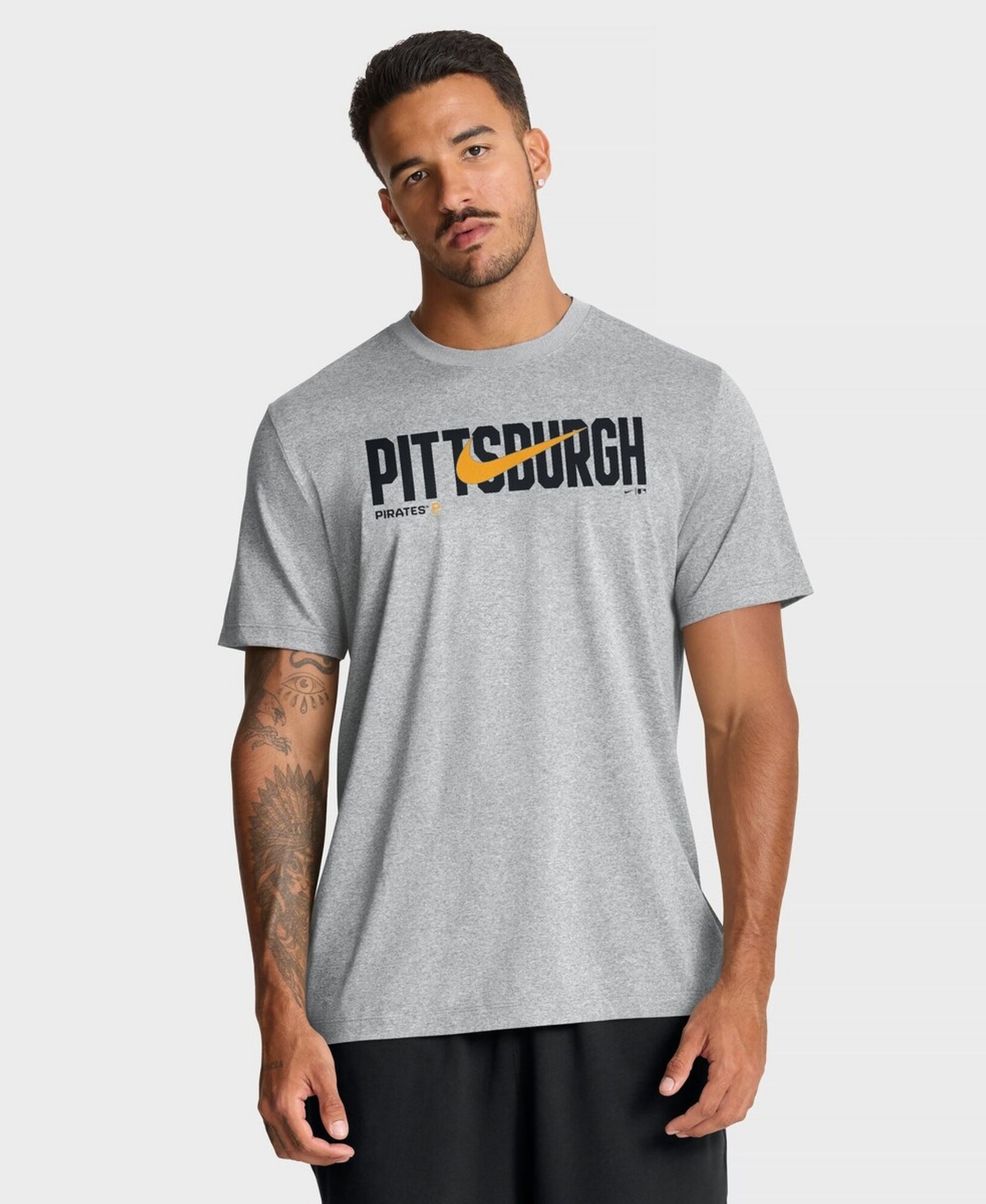 Click here for Nike Mens Heather Gray Pittsburgh Pirates Swoosh L... prices