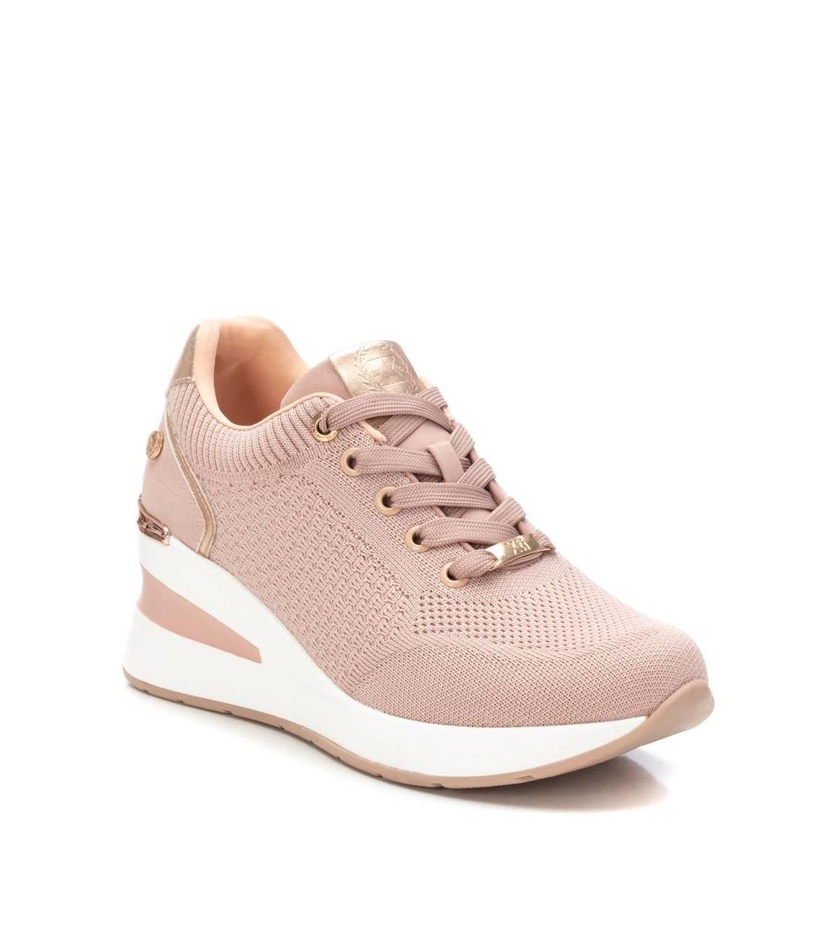 Click here for Xti Womens Wedge Lace-Up Sneakers - Nude prices