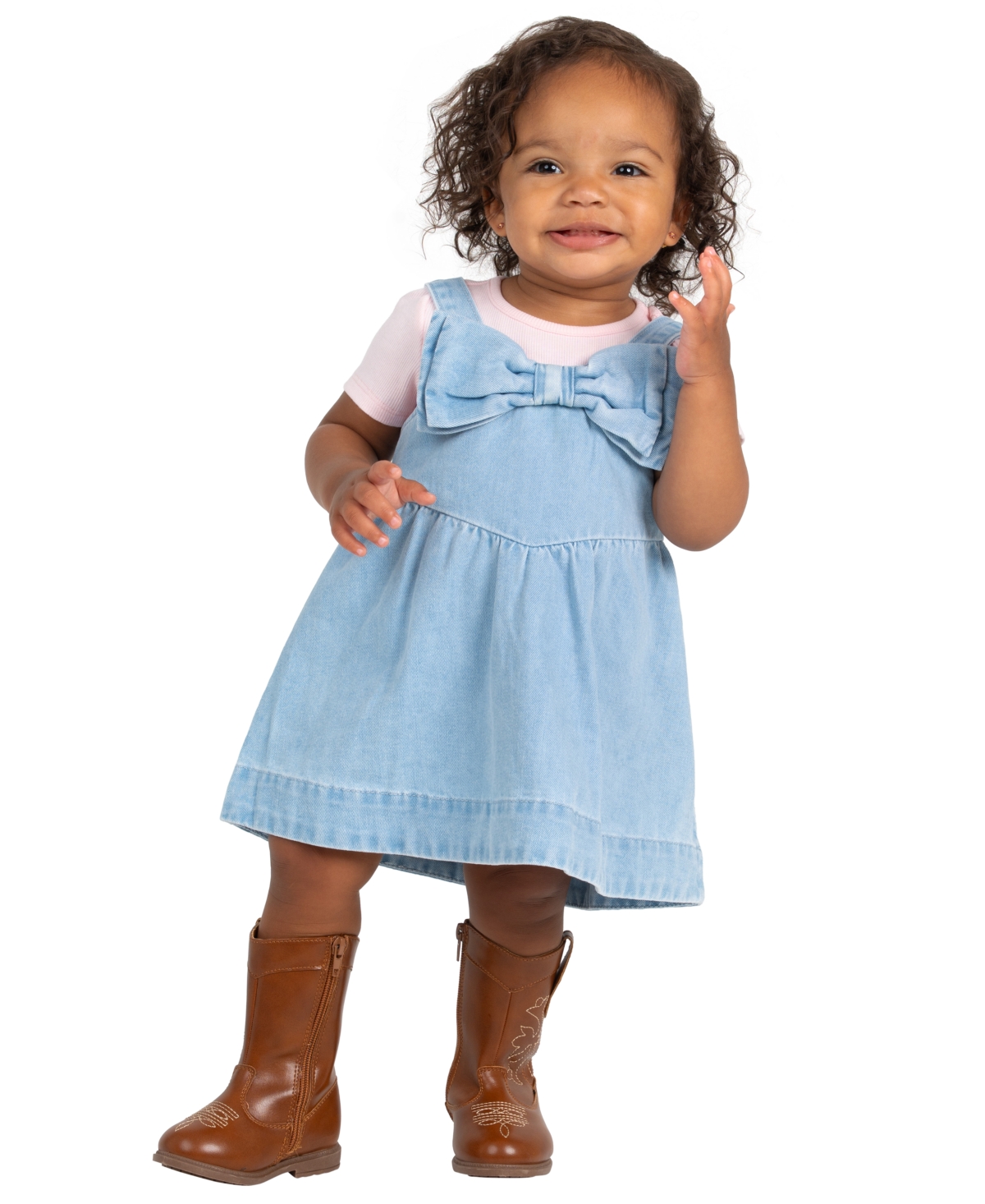 Click here for Rare Editions Baby Girls Denim Bow Jumper and Body... prices