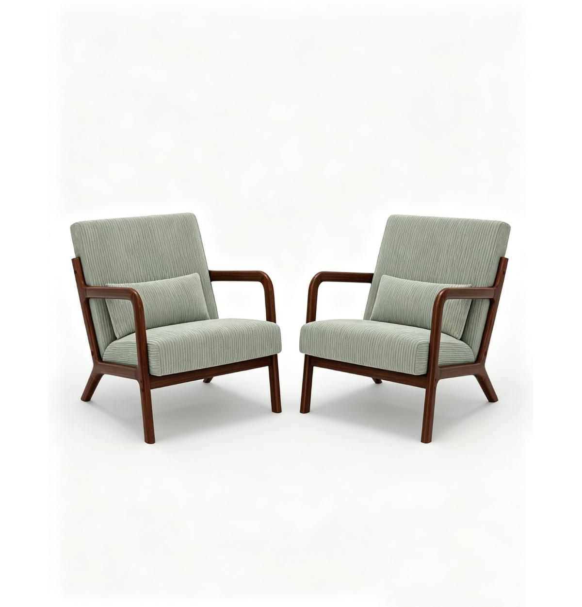 Click here for gaomon Two-piece Wide Stripe Corduroy Accent Chair... prices
