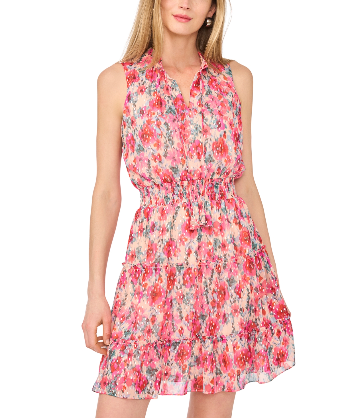 Click here for Sam & Jess Womens Sleeveless V-Neck Tiered Dress -... prices