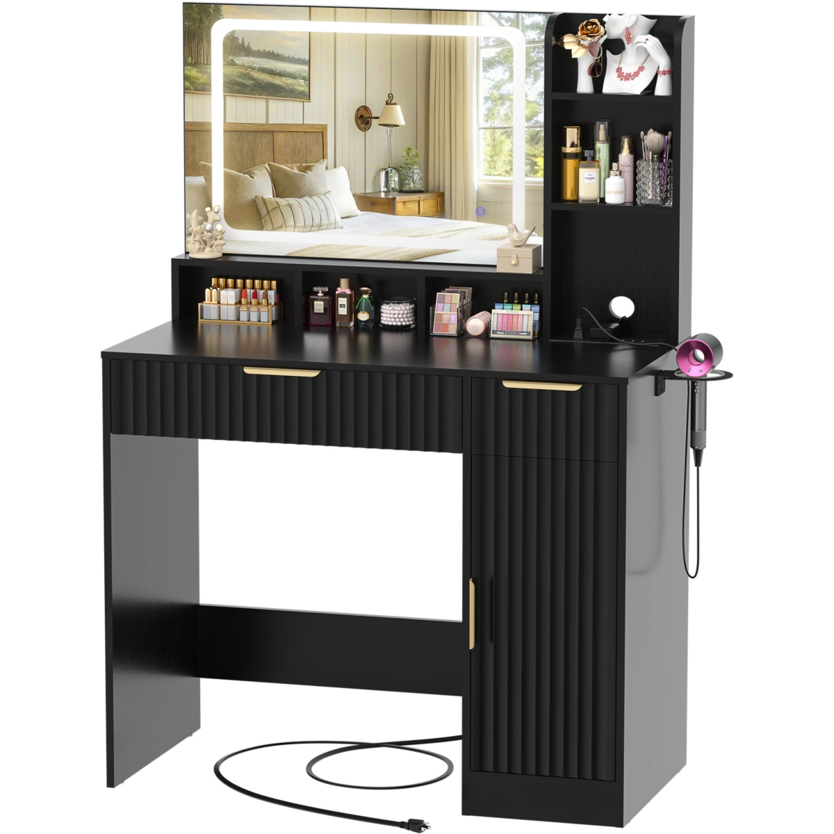 Click here for Aheaplus Vanity Desk with Mirror and 3 Color Light... prices