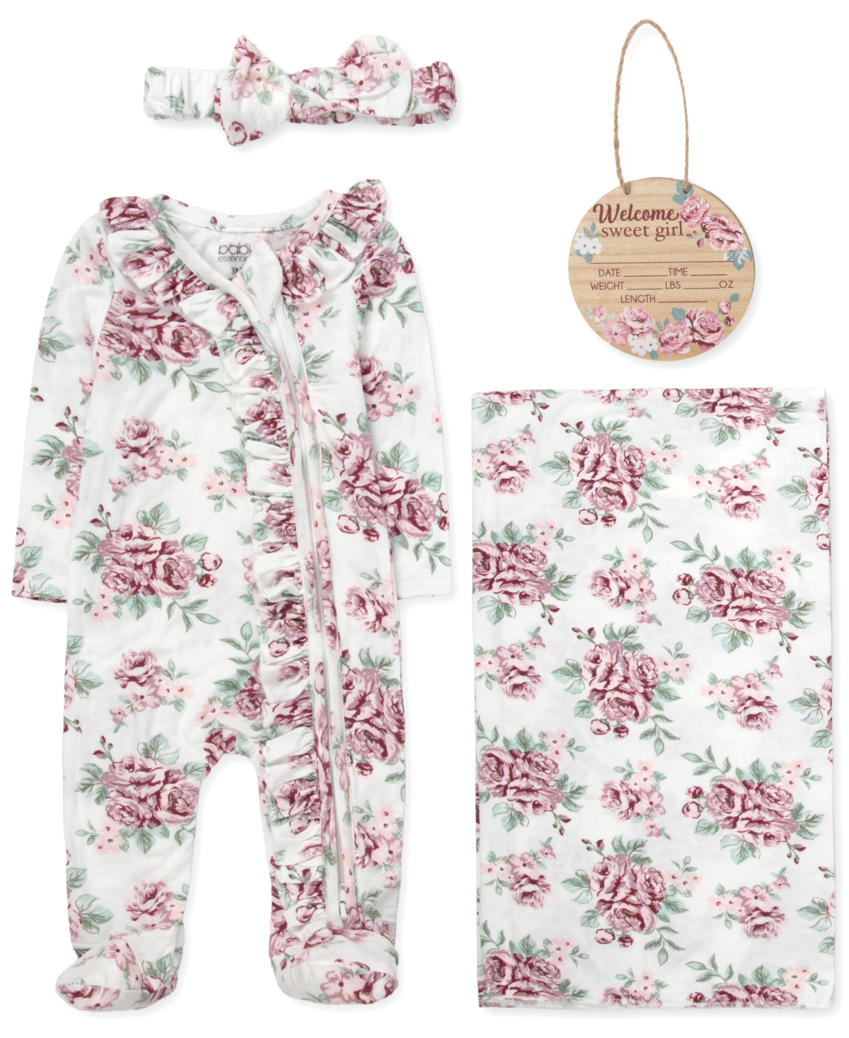 Click here for Baby Essentials Baby Girls Floral Print Coverall... prices
