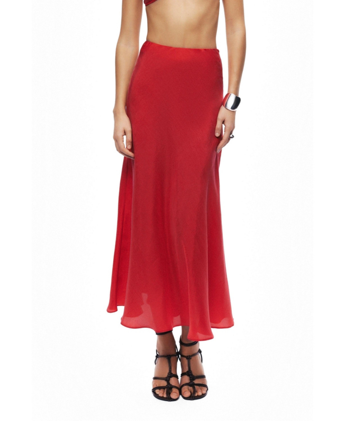 Click here for Nocturne Womens Pleated Midi Skirt - Red prices