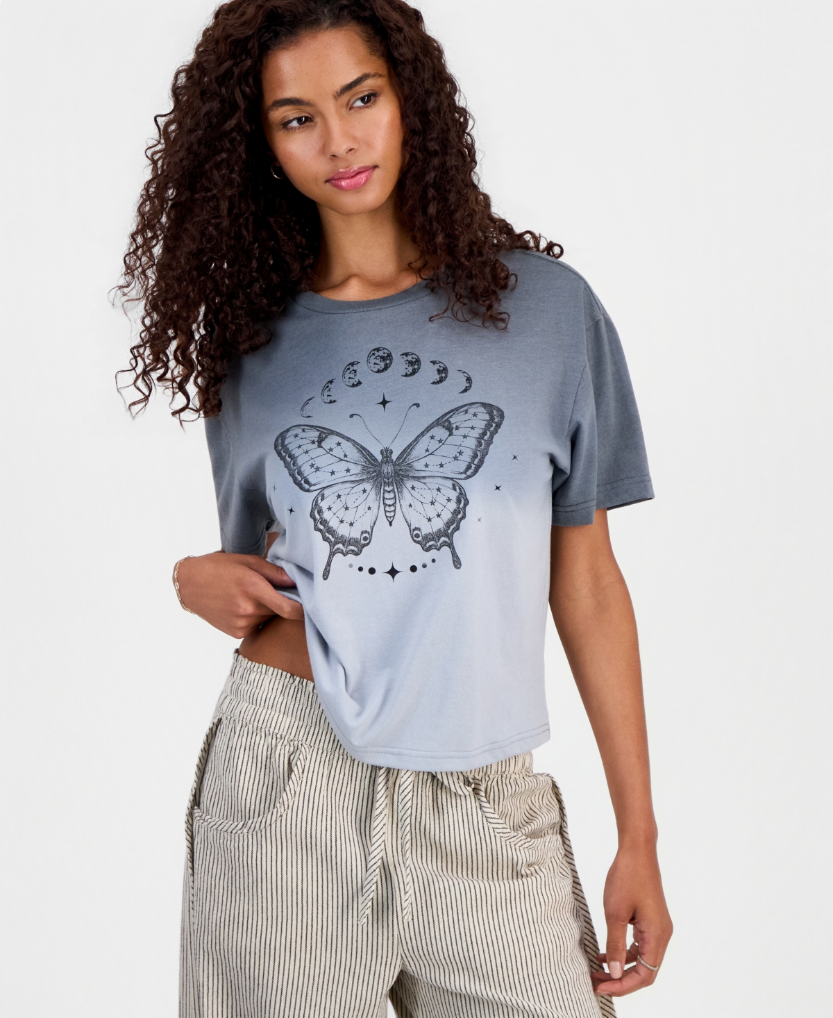 Click here for Pretty Rebellious Juniors Butterfly Moon Graphic P... prices