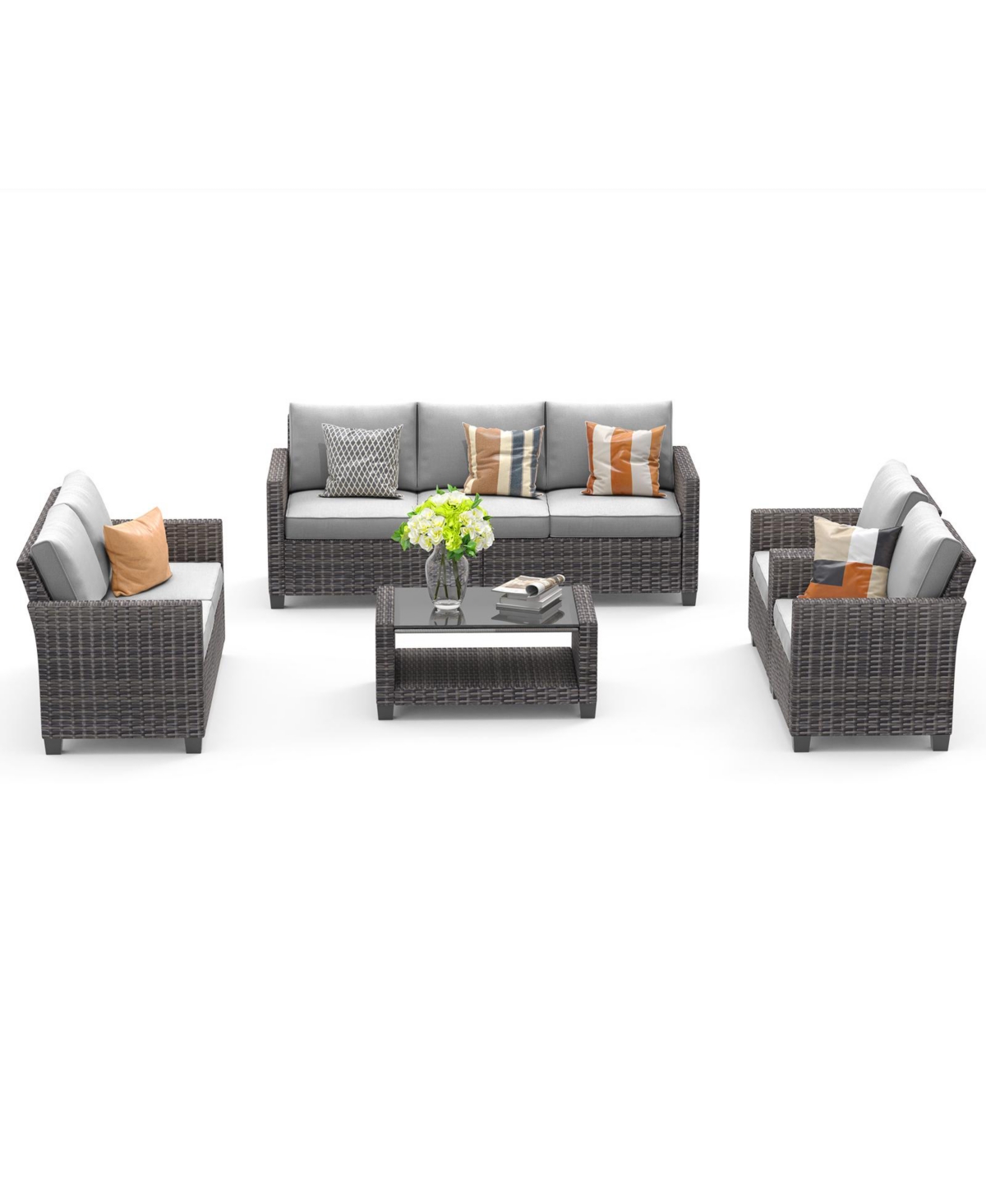 Click here for homfan Outdoor Patio Furniture Set with Storage Co... prices