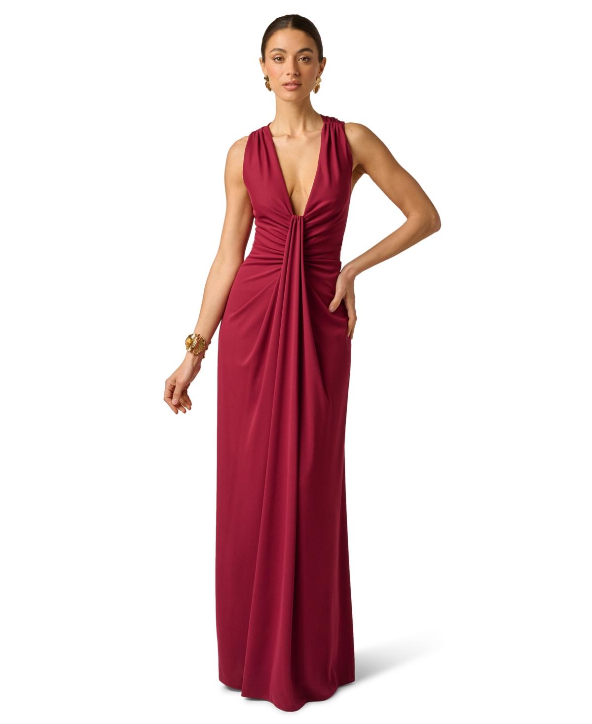 Click here for Adrianna Womens Artisan Plunge V-Neck Draped Ball... prices