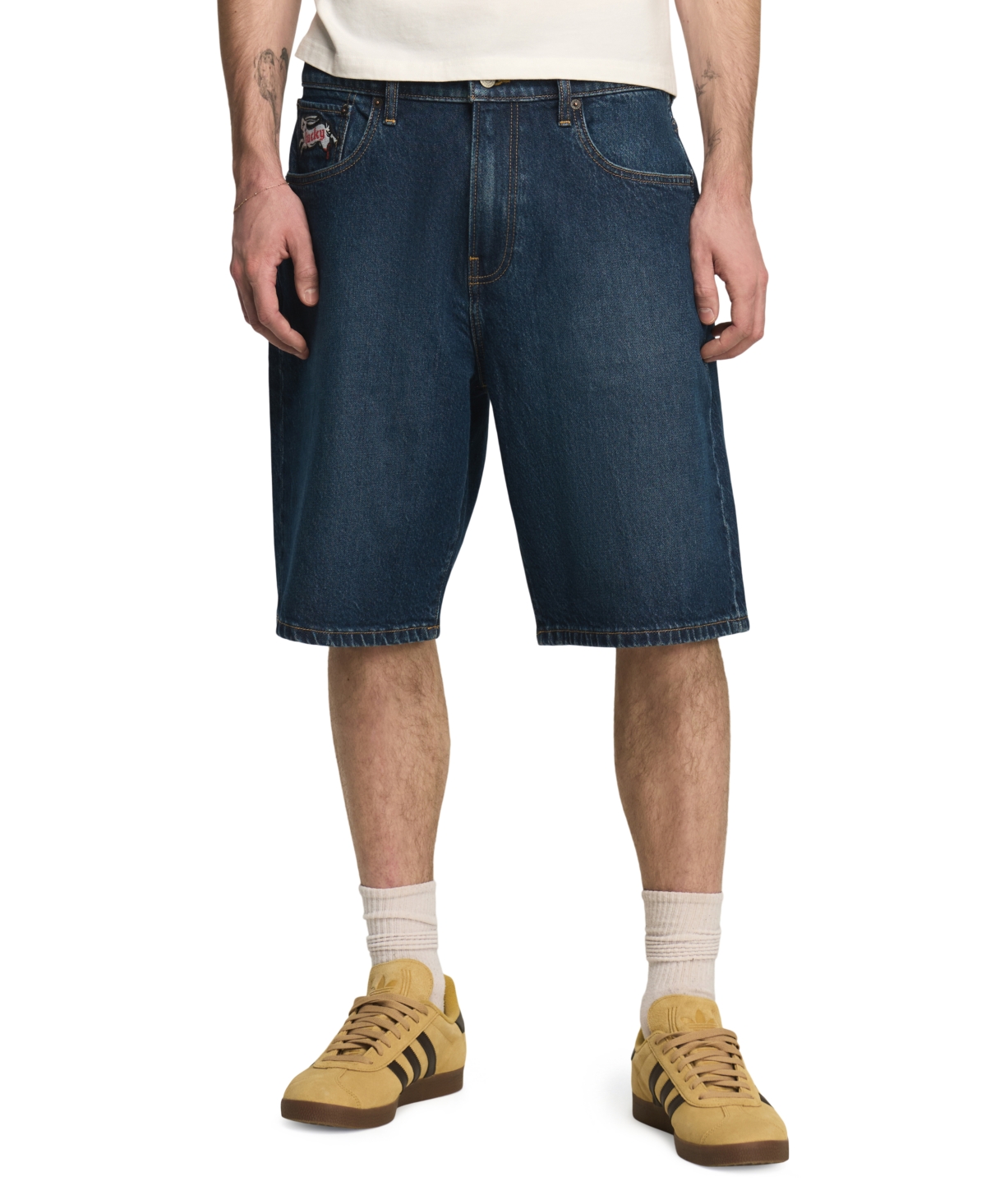 Click here for Lucky Brand Mens 11 Baggy Dark Matter Denim Shorts... prices