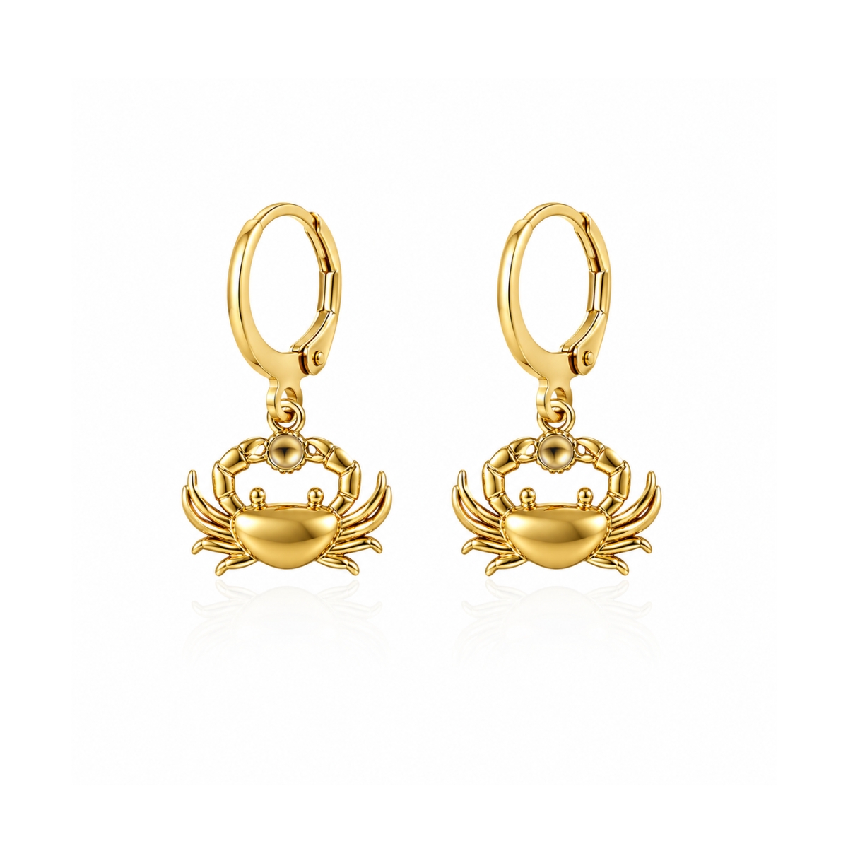 Click here for Dloria Coastal Crab Huggie Dangle Earrings - Gold prices