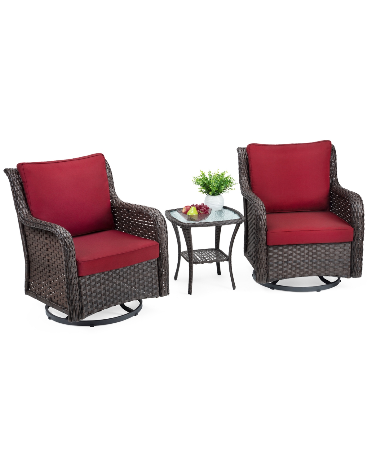 Click here for GarveeLife Outdoor Wicker Bistro Set with Swivel R... prices