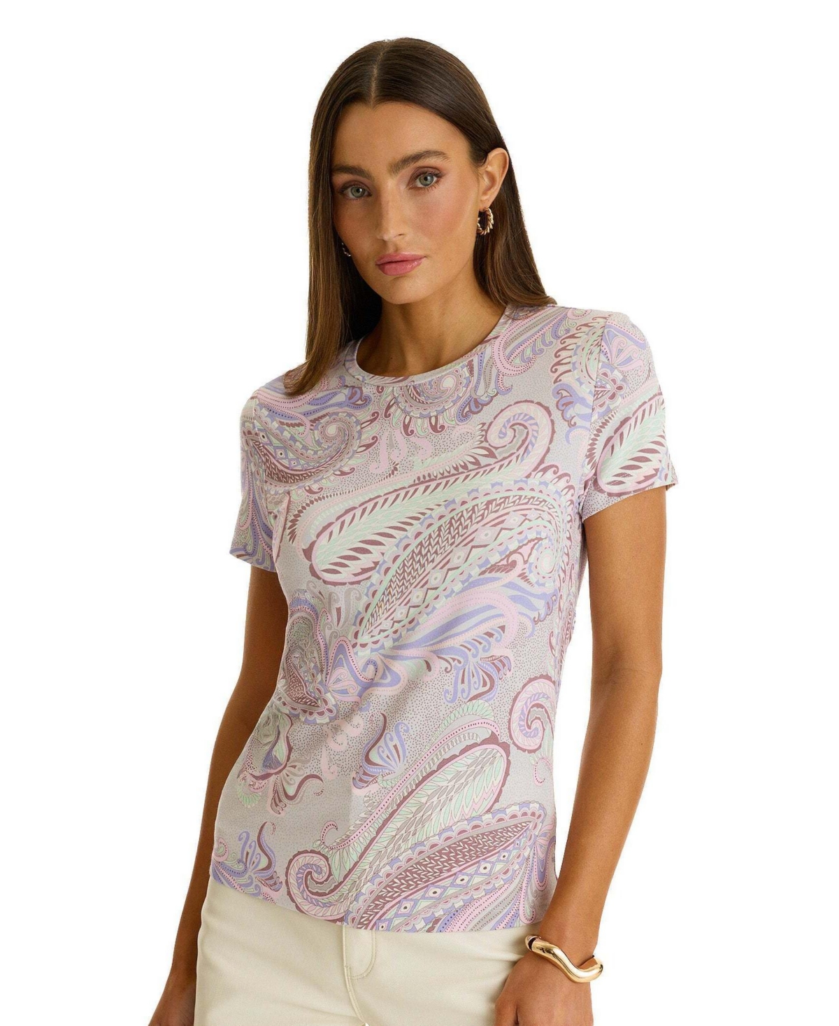 Click here for The Noli Shop Womens Amaya Ultra-Soft T-Shirt - Wh... prices