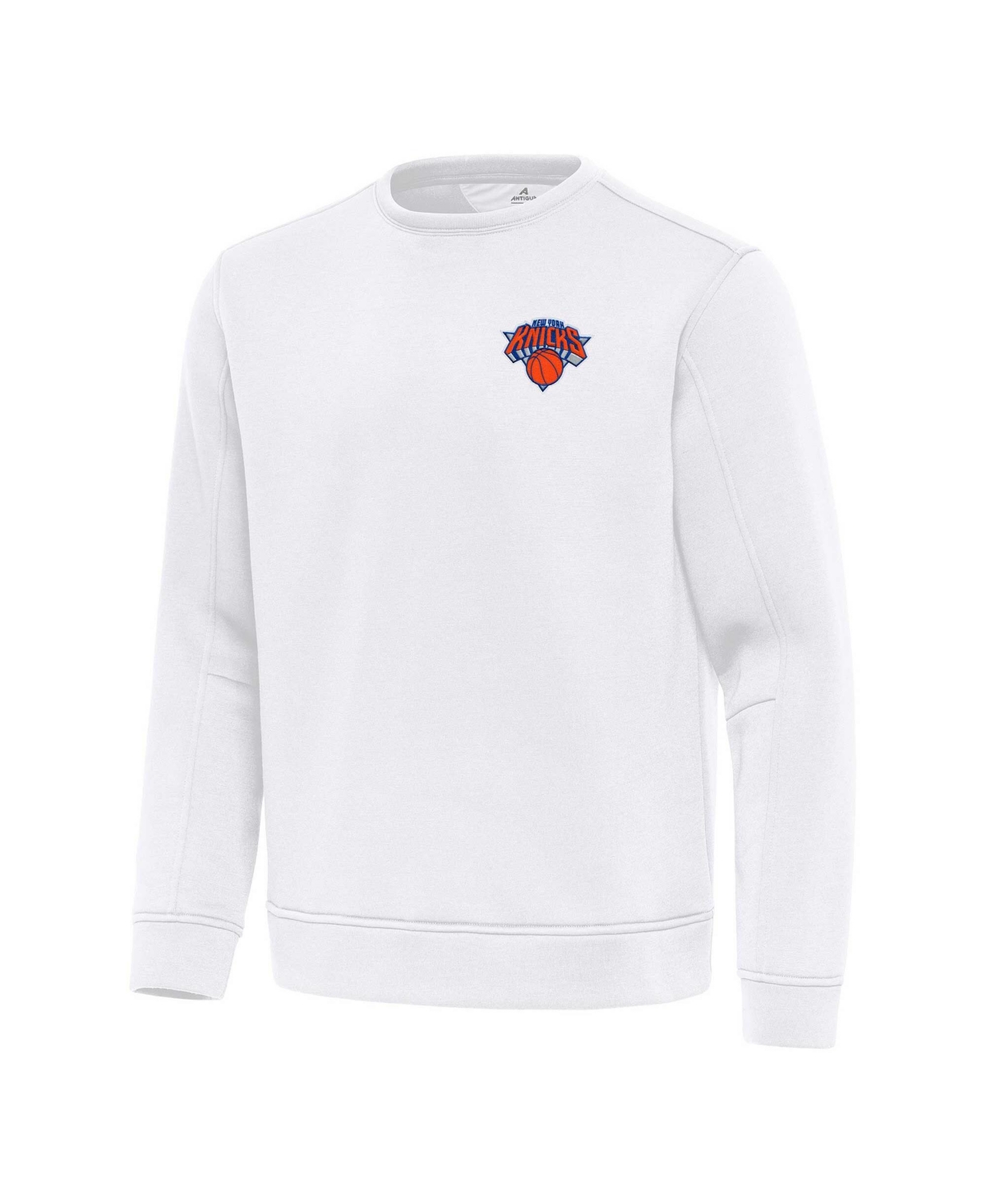 Click here for Antigua Mens White New York Knicks Relevant Pullov... prices