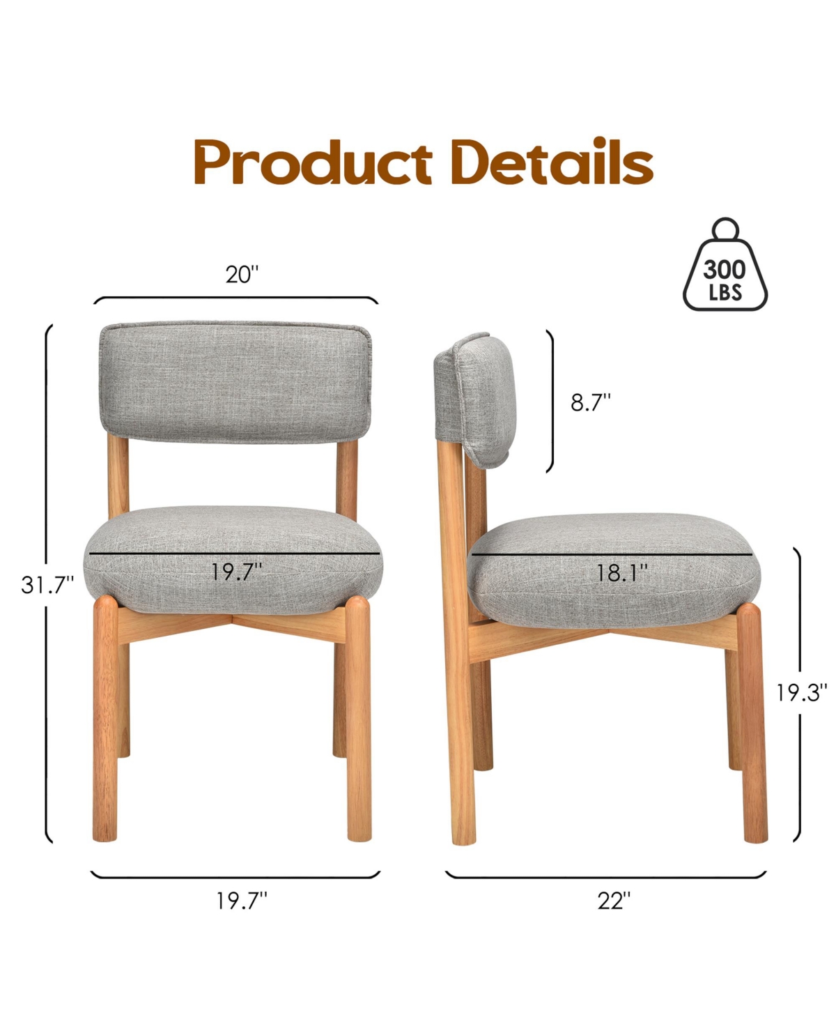 Click here for Clihome Modern Wooden Blended Linen Kaki Dining Ch... prices