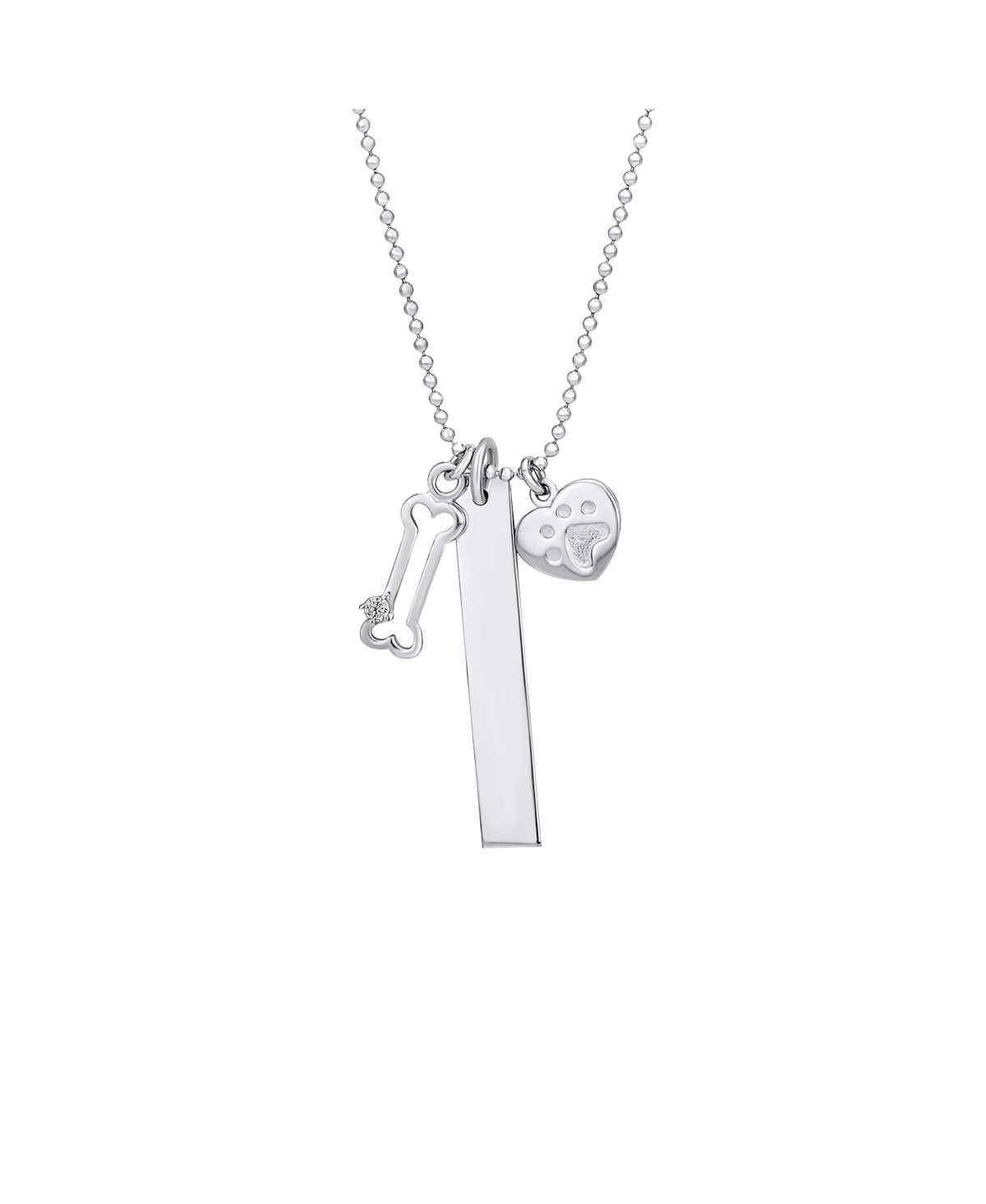 Click here for Bling Jewelry Paw Print Dog Tag Pendant Necklace P... prices
