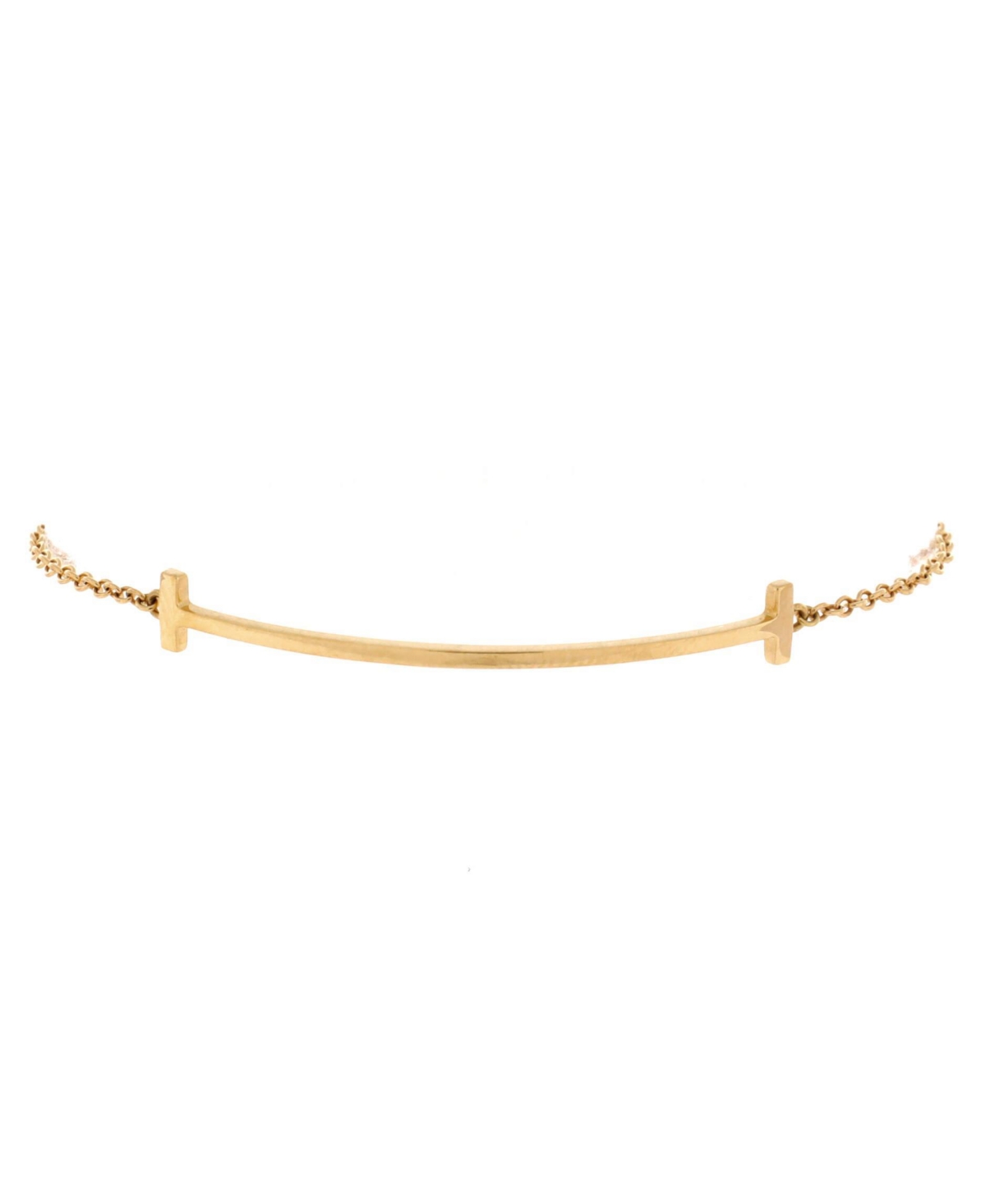 Click here for Pre-Owned Tiffany & Co T Smile Chain Bracelet - 18... prices