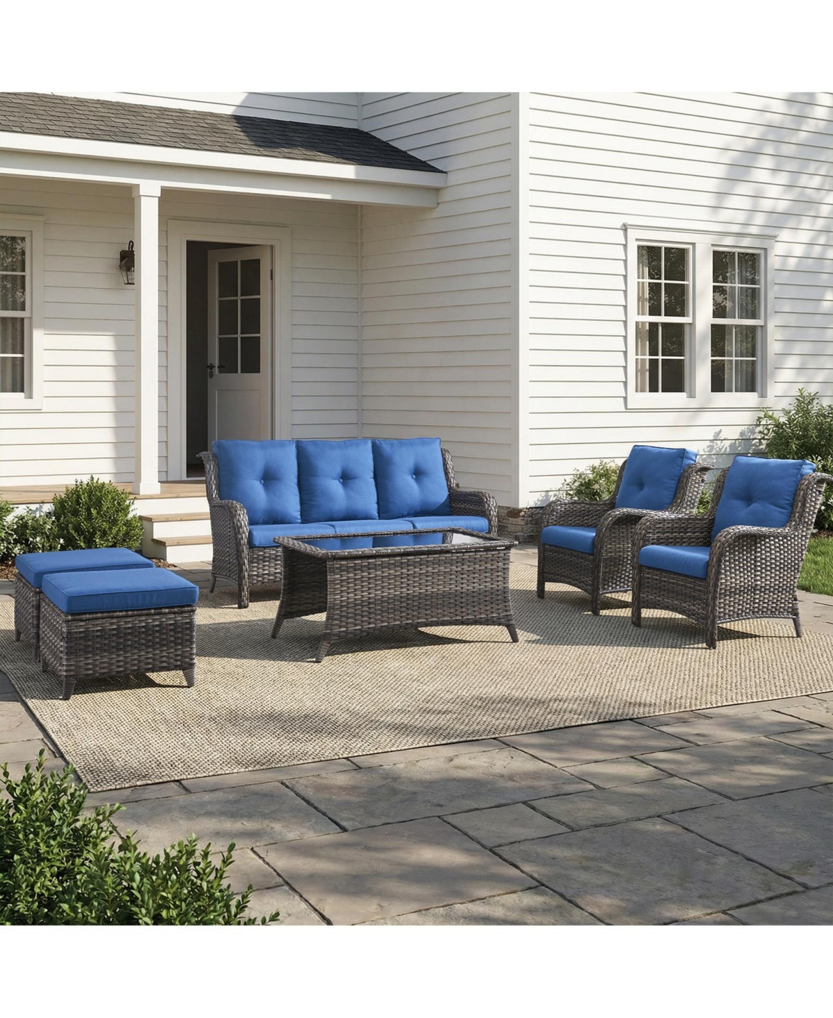 Click here for Pocassy 6 Pieces Outdoor Patio Furniture Set Wicke... prices