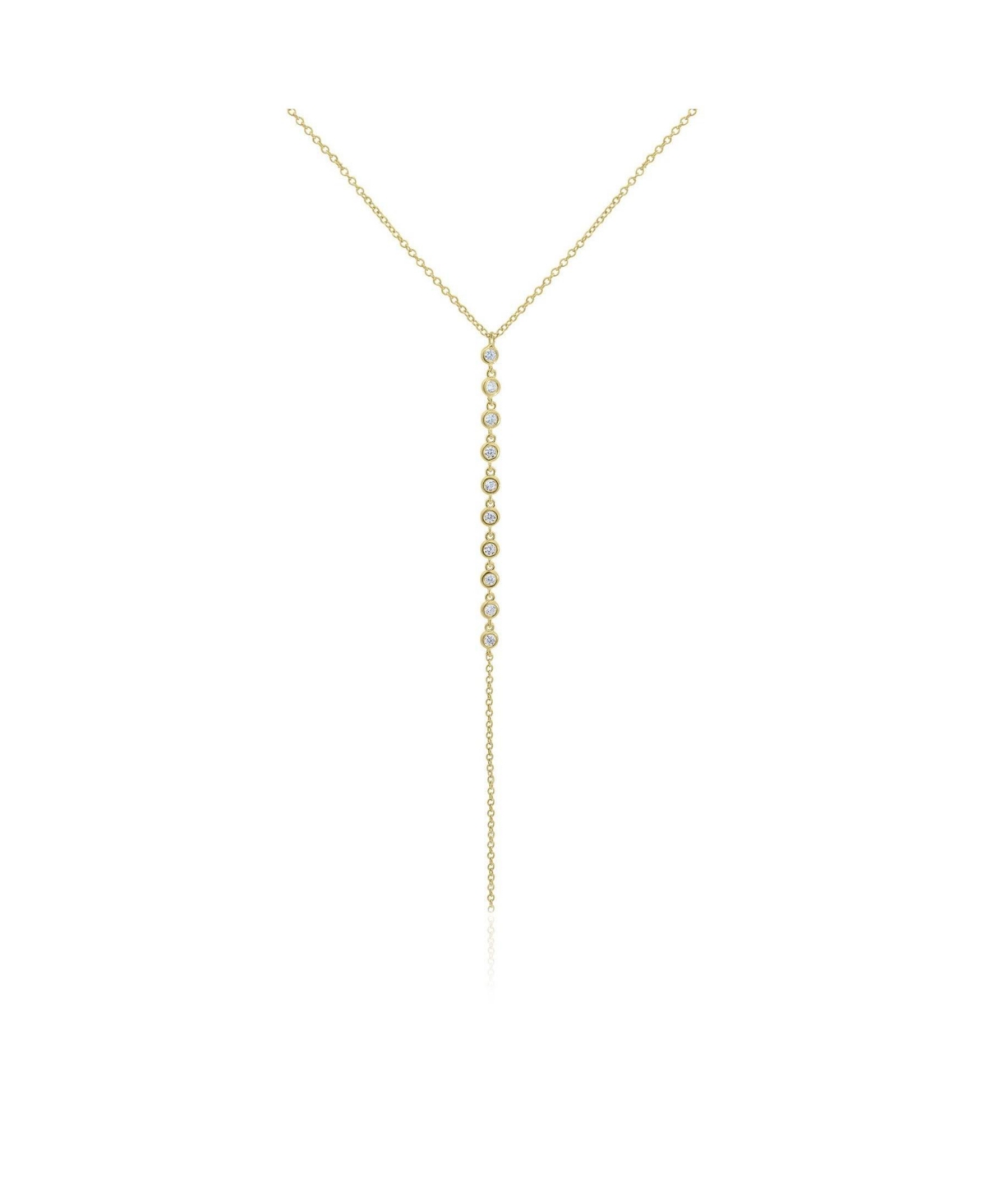 Click here for The Lovery Lariat Bezel Cz Necklace 14K Gold Plate... prices