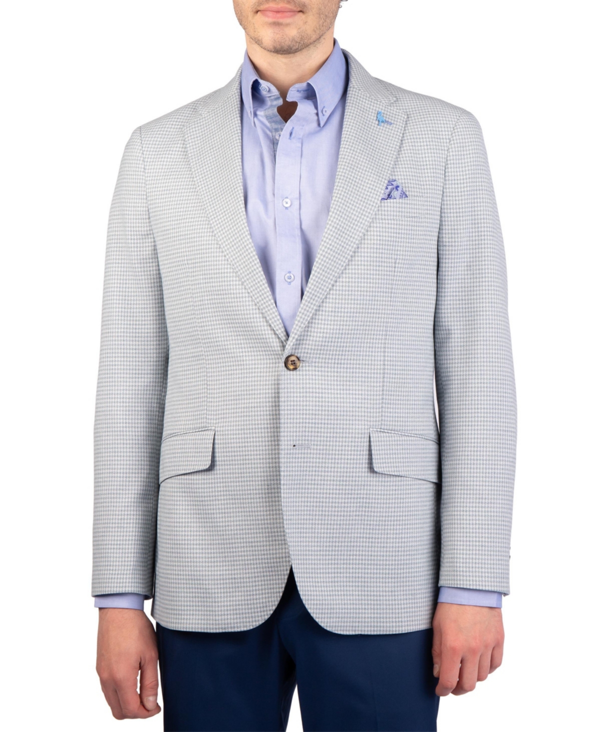Click here for Tailorbyrd Men Melange Mini Check Sport Coat - Blu... prices