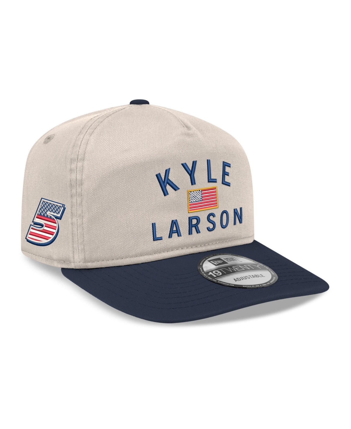Click here for New Era Mens Khaki/Navy Kyle Larson Flag 19TWENTY... prices
