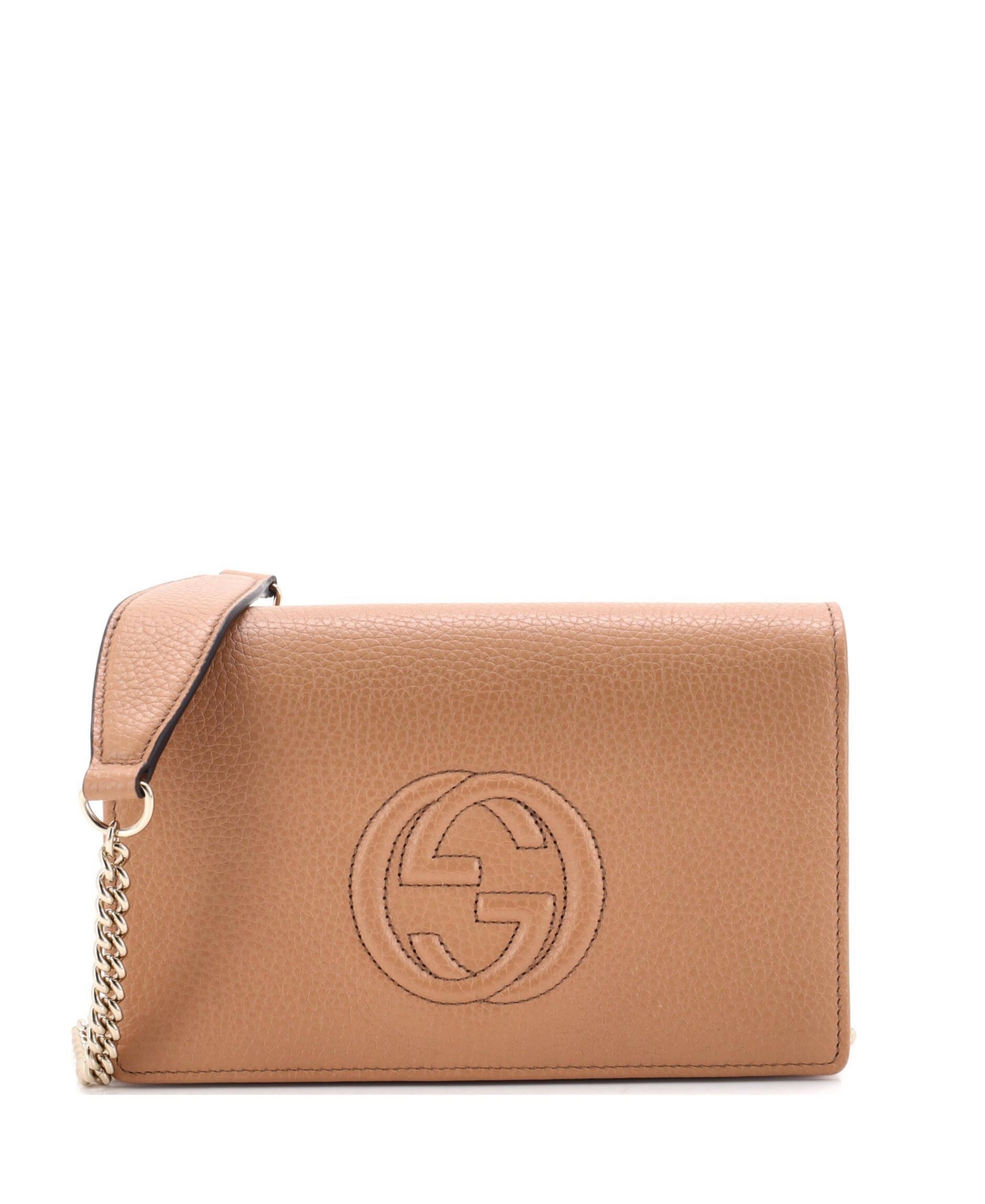 Click here for Pre-Owned Gucci Soho Wallet on Chain Leather - Nat... prices