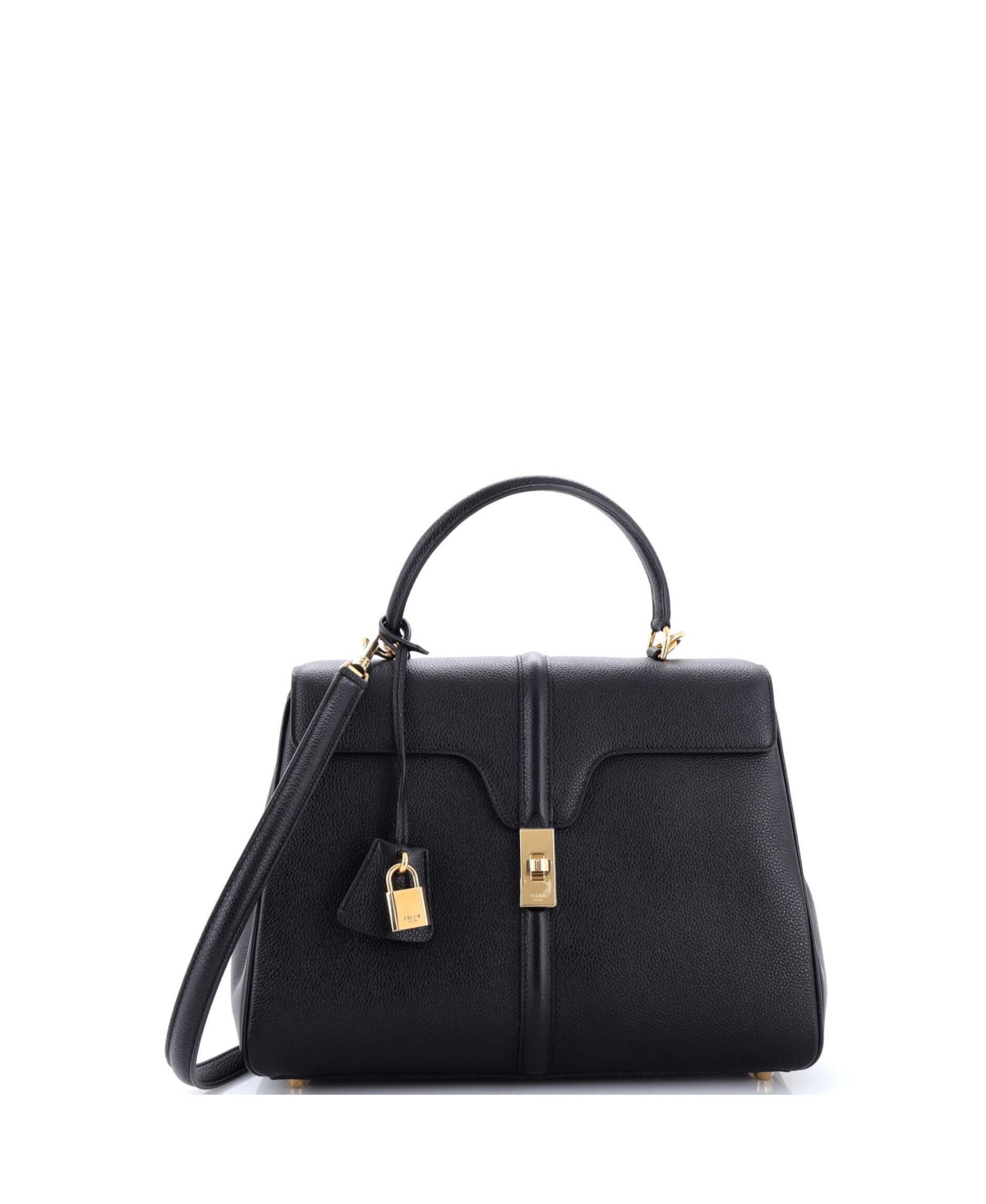 Click here for Pre-Owned Celine Medium 16 Top Handle Bag Grained... prices
