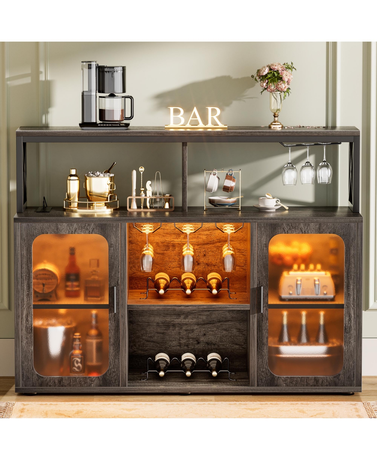 Click here for Aheaplus Wine Bar Cabinet with Glass Holders and a... prices