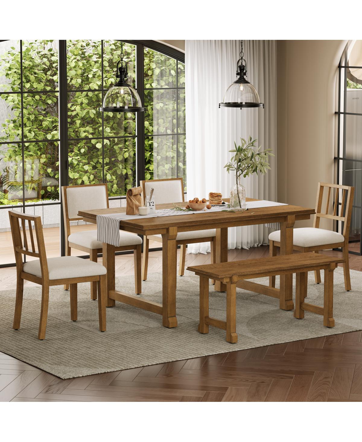 Click here for Streamdale Furniture 6 Piece Farmhouse Dining Set... prices