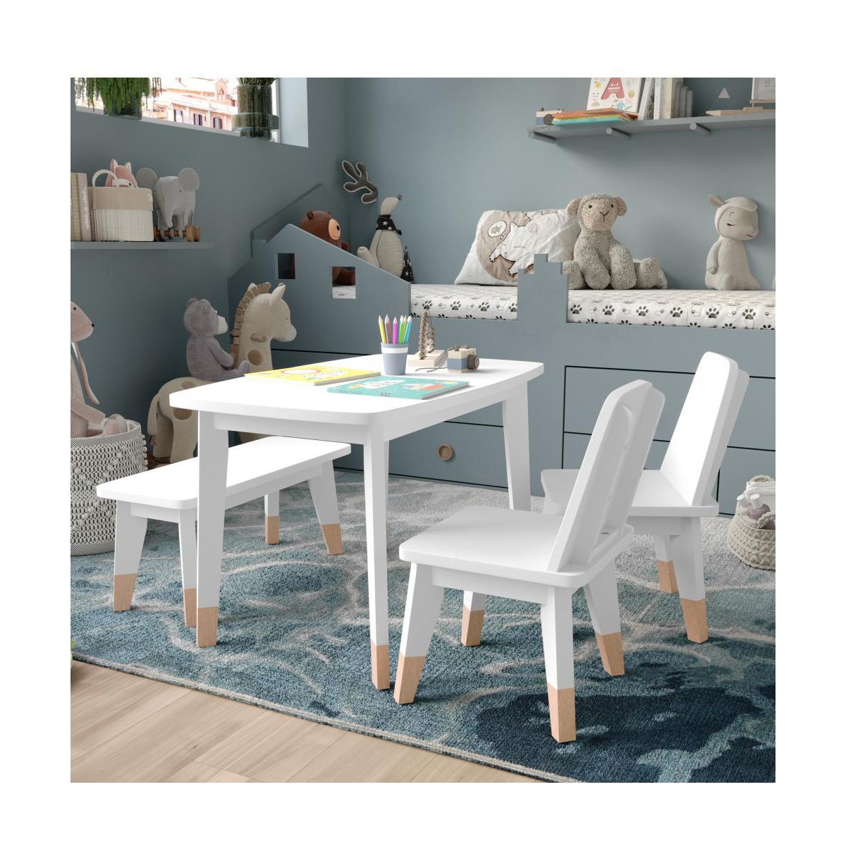Click here for Buzz & Bloom Kids 4-Piece Wood Table  2 Chairs  an... prices