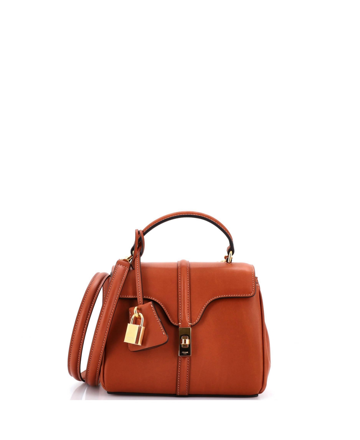 Click here for Pre-Owned Celine Mini 16 Top Handle Bag Smooth Cal... prices