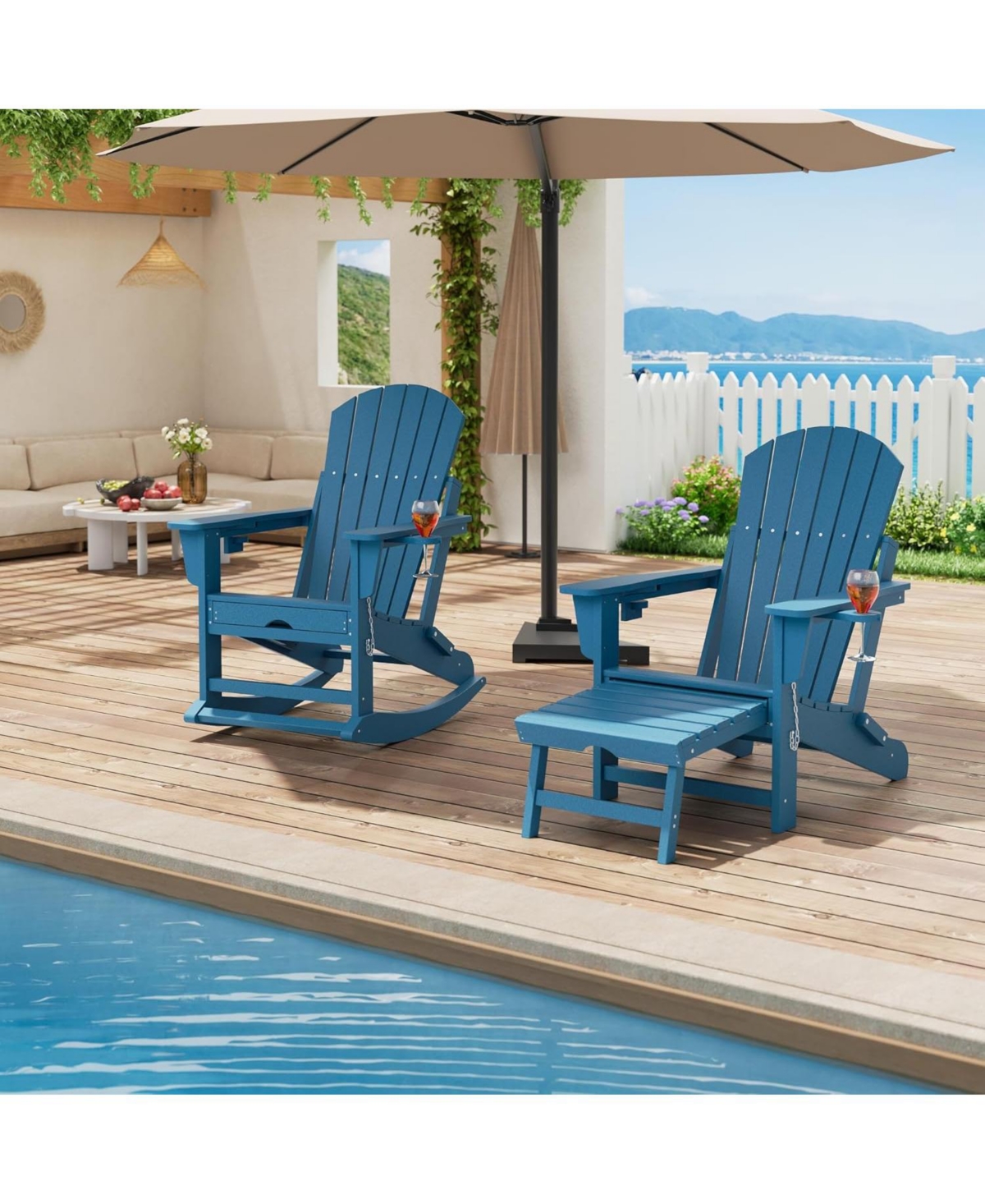 Click here for gaomon Set of 2 Rocking Adirondack Chairs  Folding... prices
