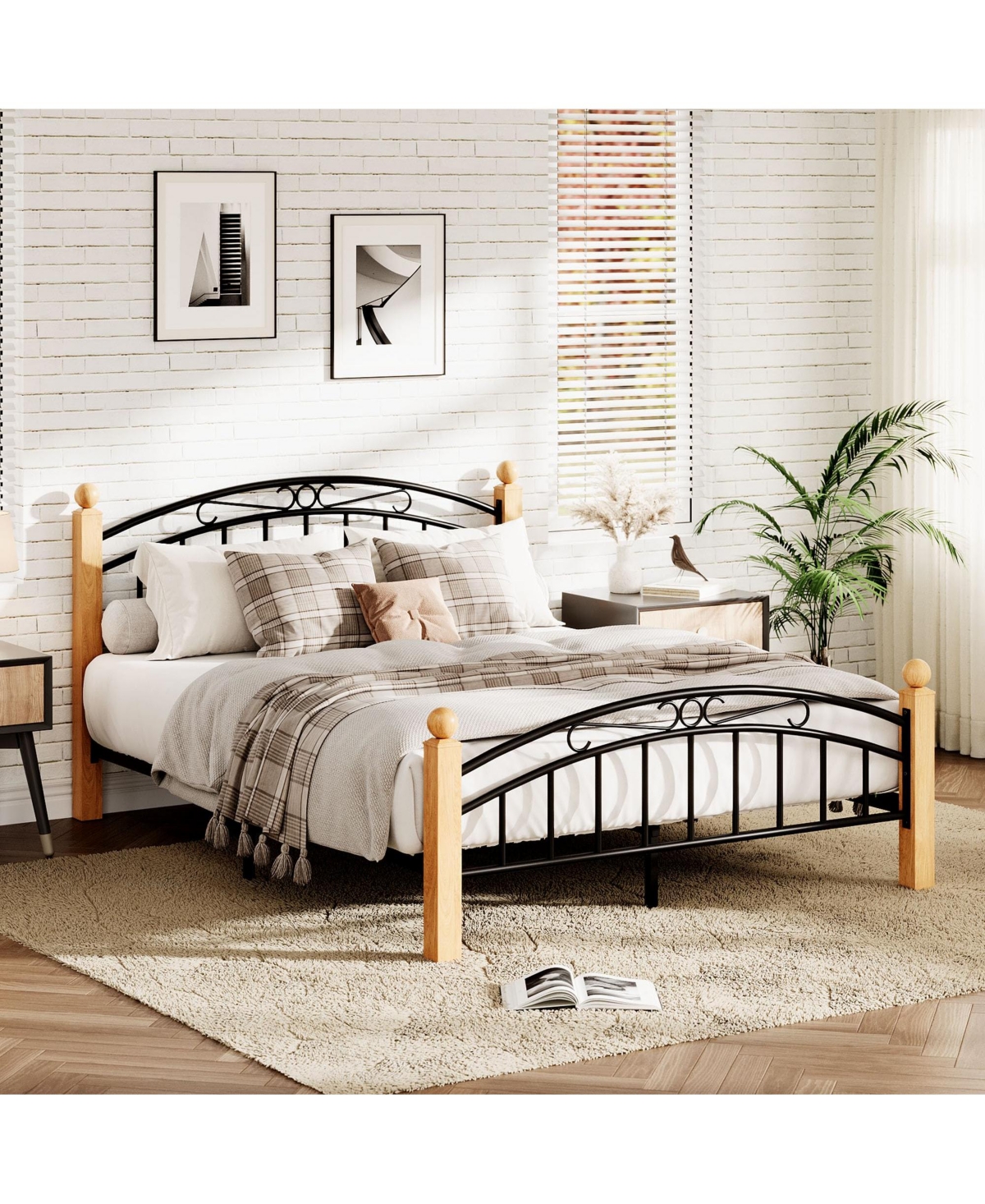 Click here for homfan Bed Frame with Headboard and Footboard  Cla... prices