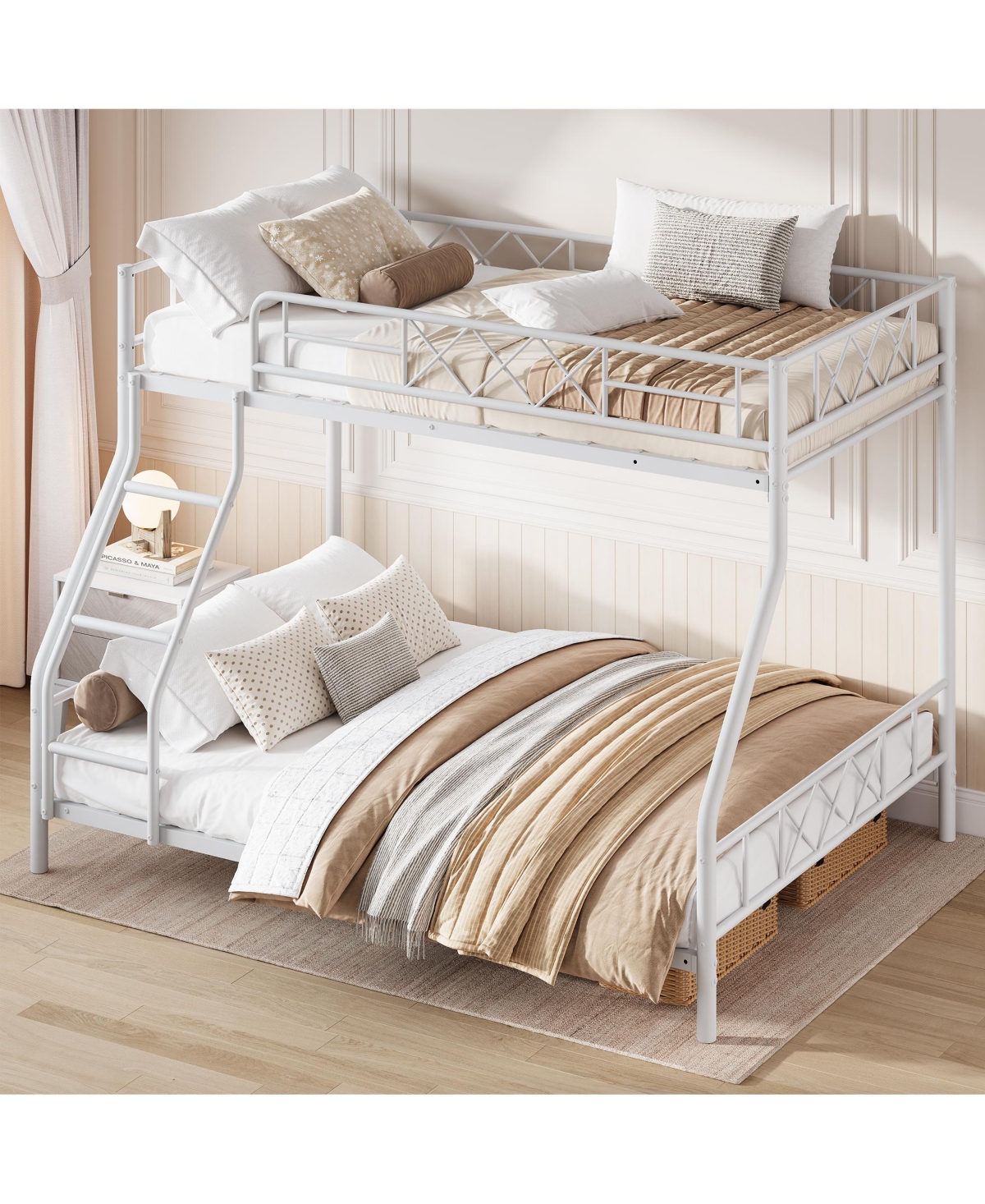 Click here for homfan Heavy Duty Metal Bunk Bed Twin Over Full Si... prices